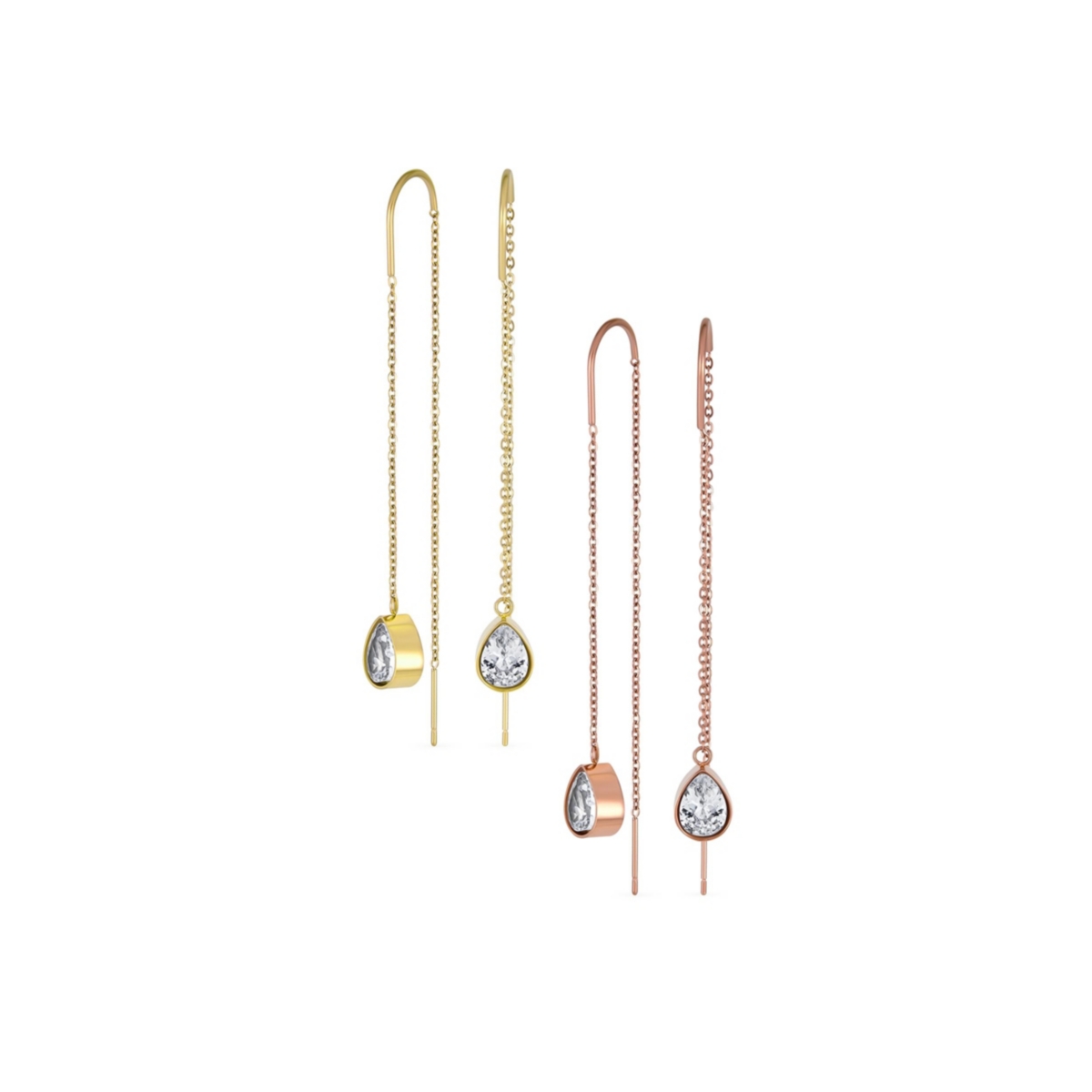 Click here for Bling Jewelry Set of 2 Geometric Minimalist Dangle... prices