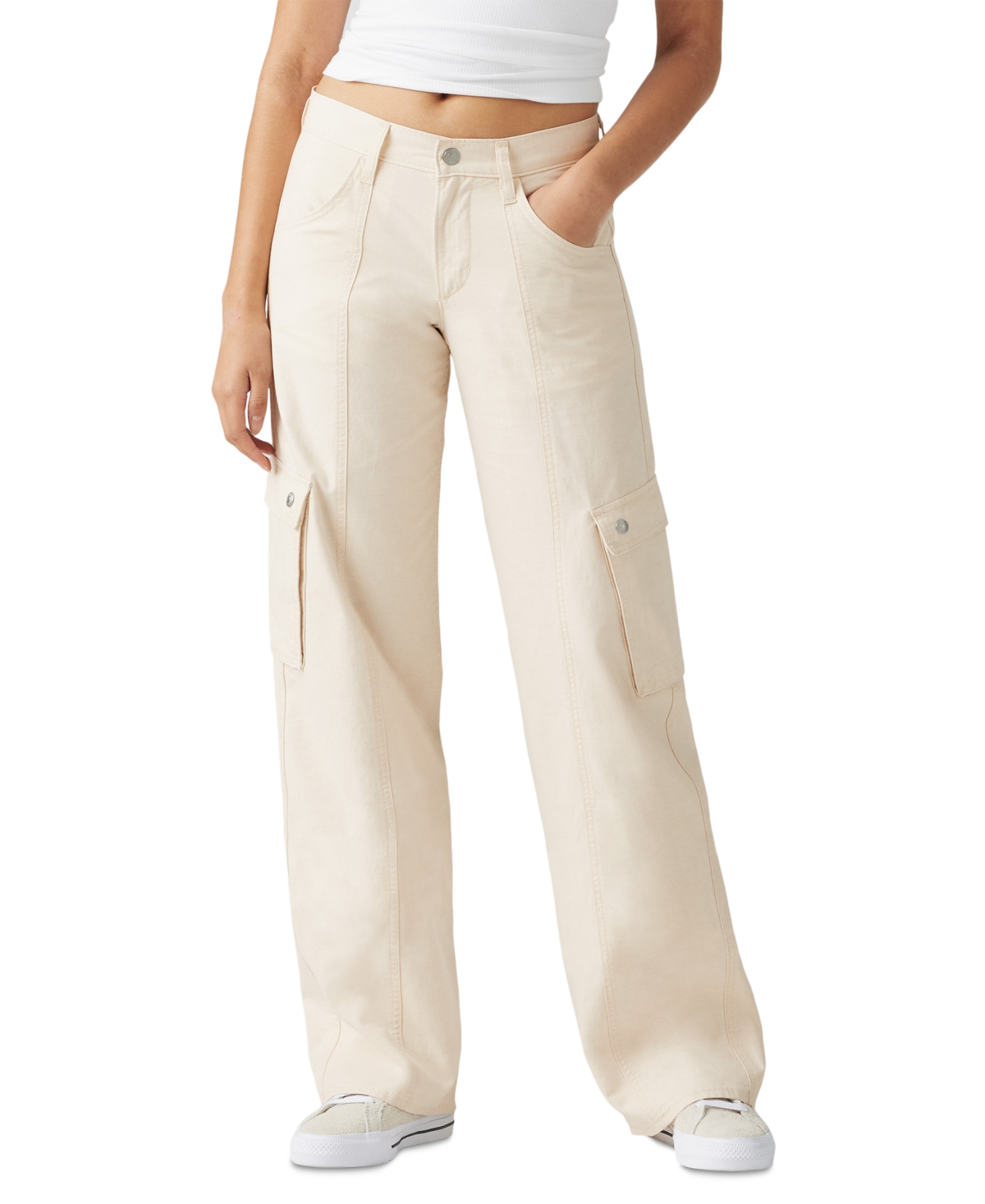 Click here for Levis Womens Super Low Loose-Fit Cargo Jeans - Bre... prices