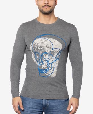 Men's Outlined Skull Rhinestone Graphic Long Sleeves T-Shirts - Macy's