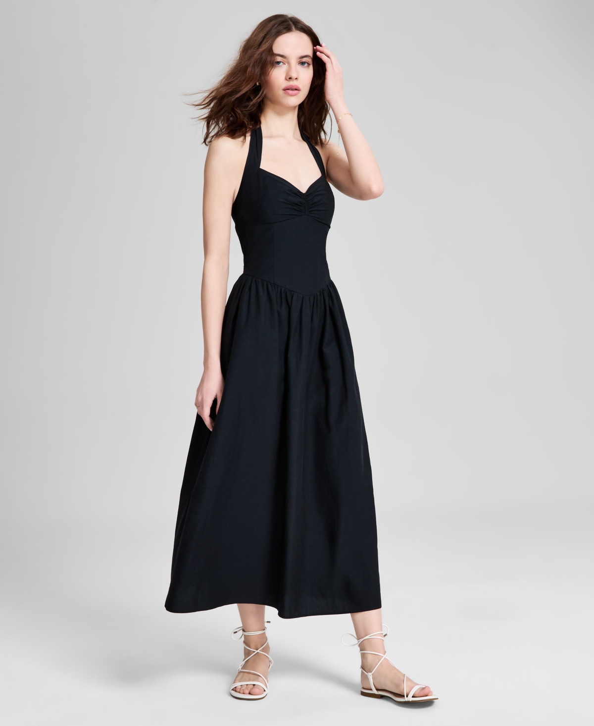 Click here for And Now This Womens Halter Sweetheart-Neck Dress... prices