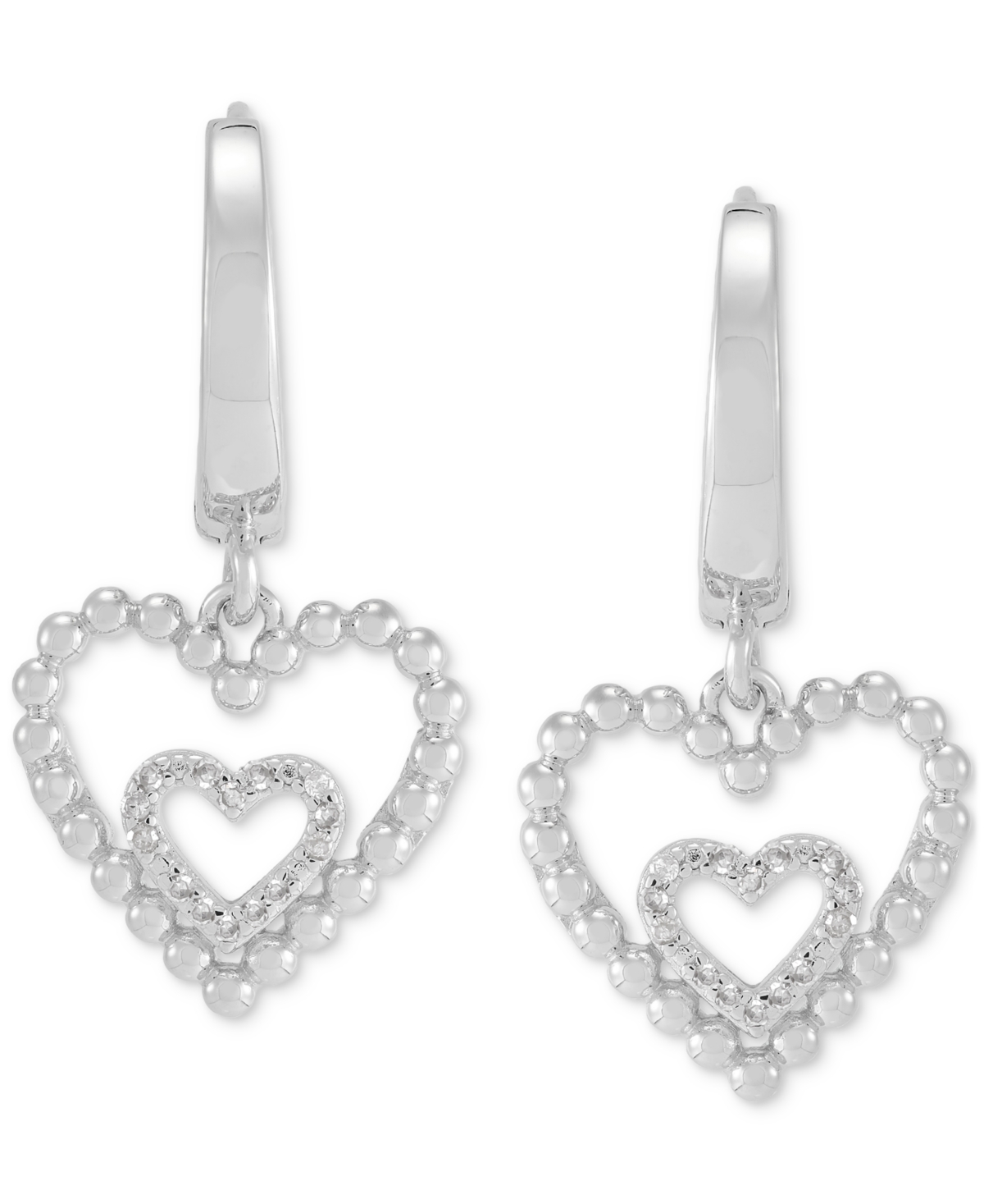 Click here for Diamond Double Heart Drop Earrings (1/10 ct. t.w.)... prices