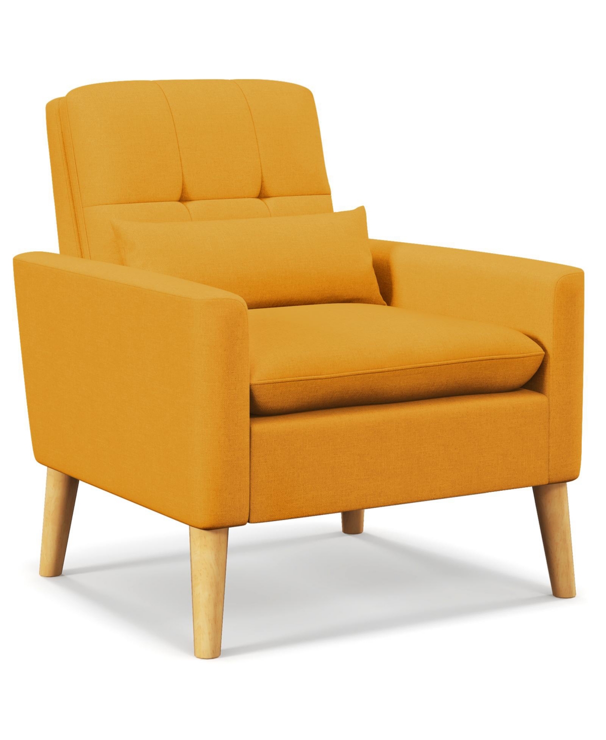Click here for Accent Chair with Lumbar Pillow Rubber Wood Legs P... prices