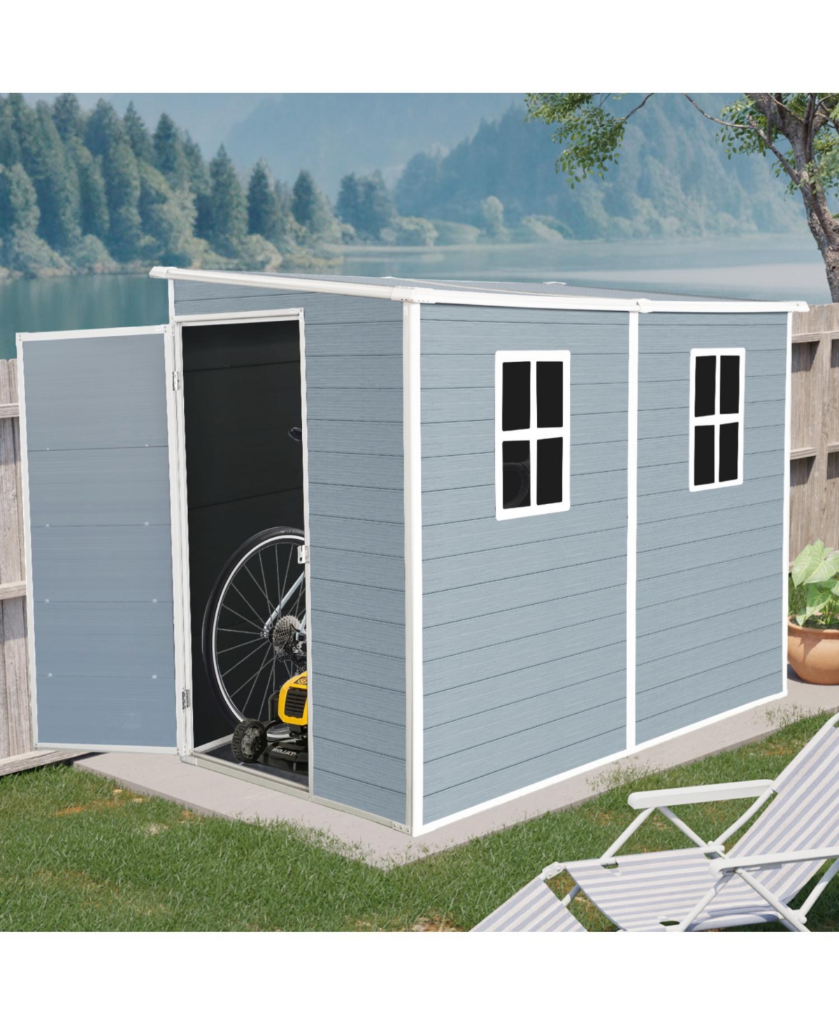 Click here for Streamdale 4x8ft Outdoor Storage Shed with Floor R... prices