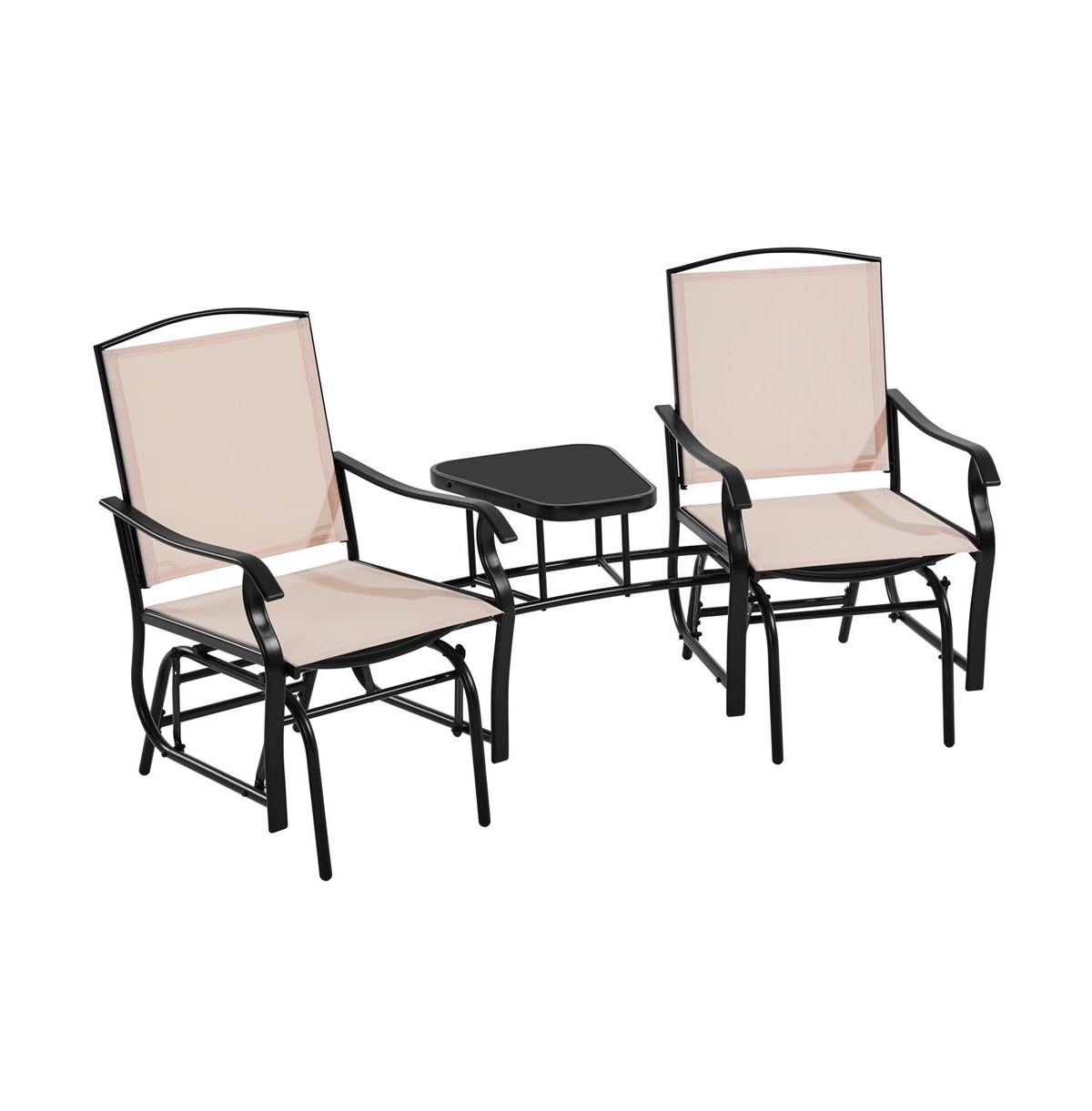 Click here for Yaheetech 2-Person Patio Glider W/ Table  Beige -... prices