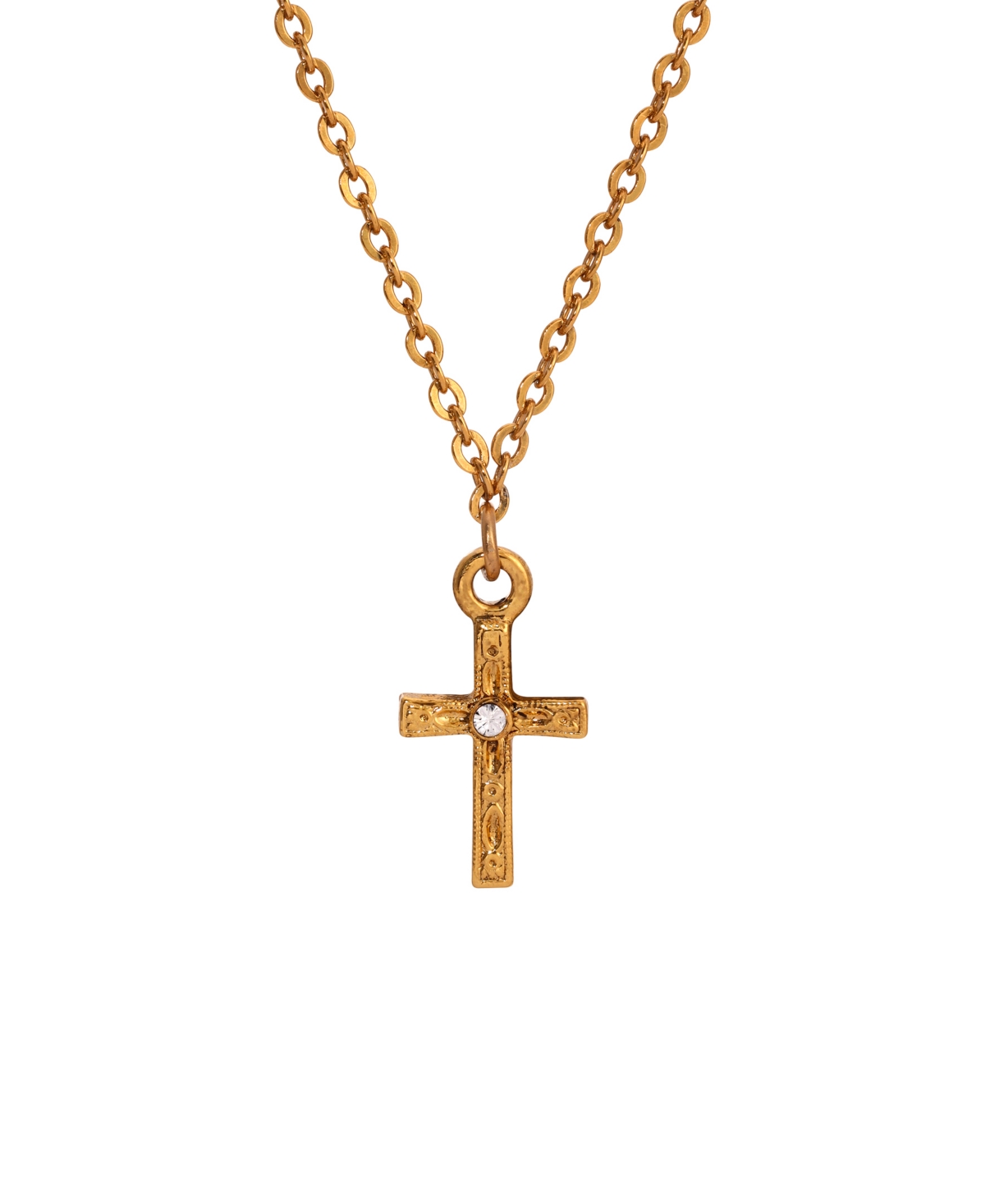 Click here for 2028 Crystal Cross Pendant Necklace - Yellow prices