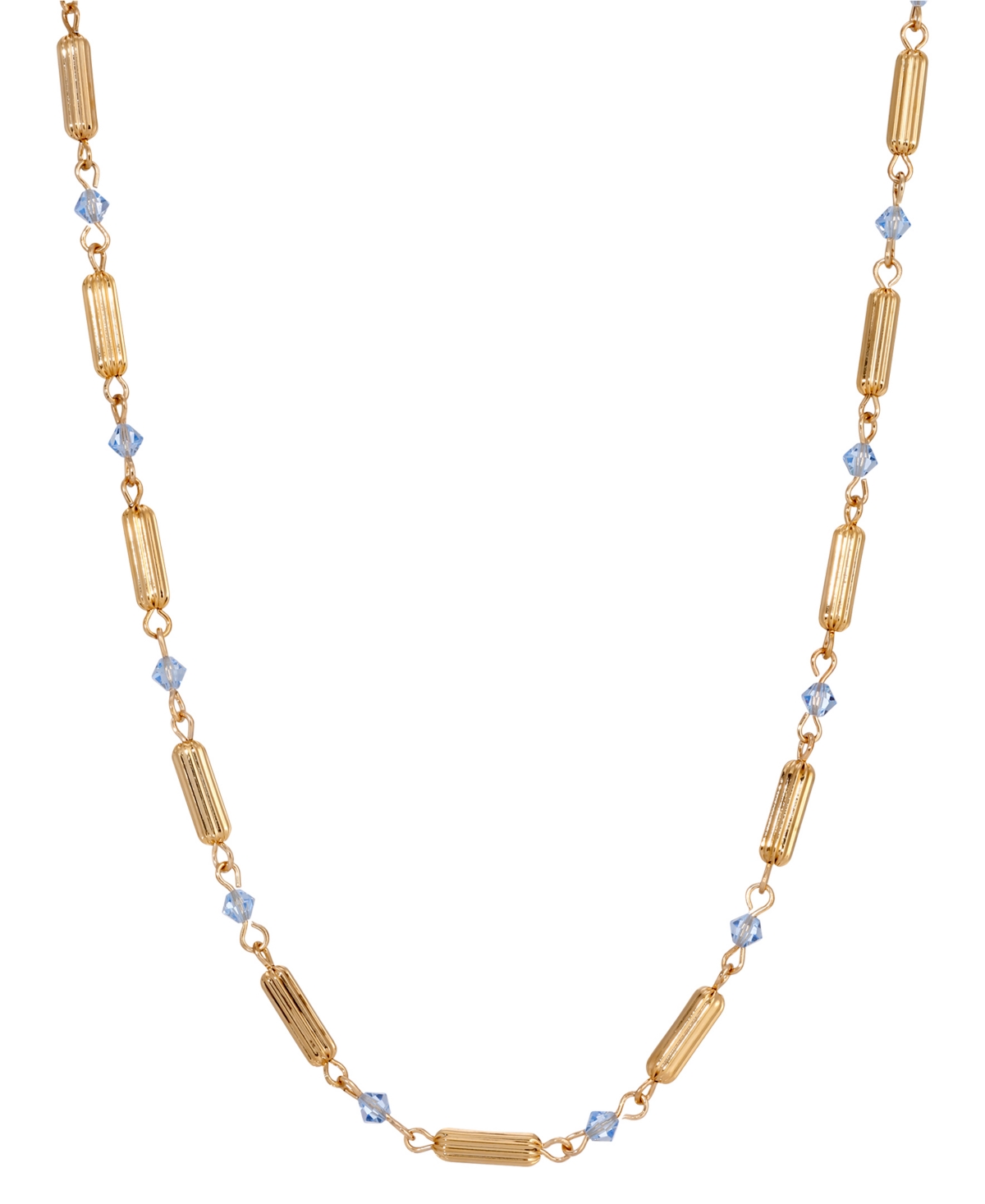 Click here for 2028 14K Gold Dipped Gold Tube Bead Crystal Neckla... prices