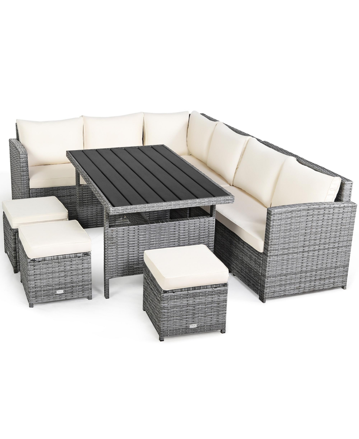 Click here for Gymax 7PCS Rattan Patio Sectional Sofa Set Convers... prices