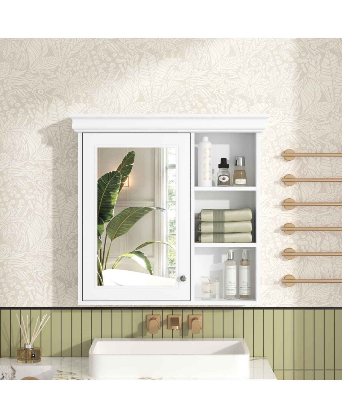 Click here for 30 Bathroom Medicine Cabinet with Mirror - White prices