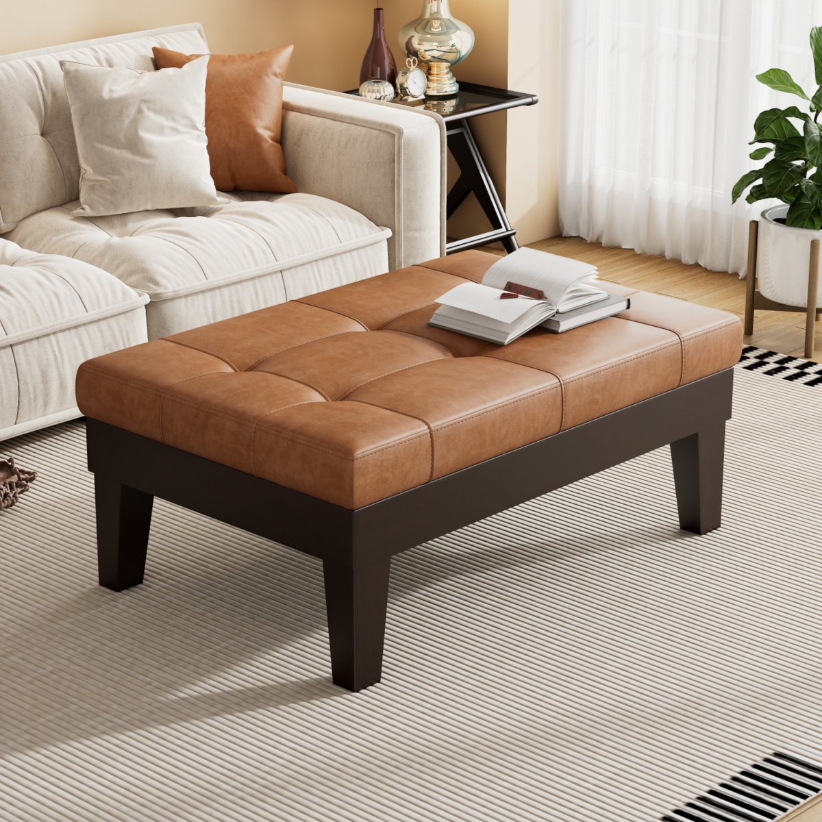 Click here for Streamdale Chatham Ottoman With Drawer - Light bro... prices