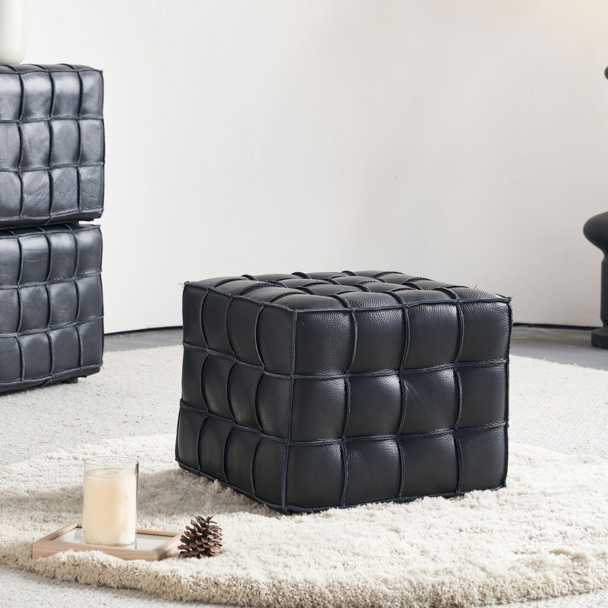 Click here for Streamdale 17.32"W Genuine Leather Tufted Ott... prices