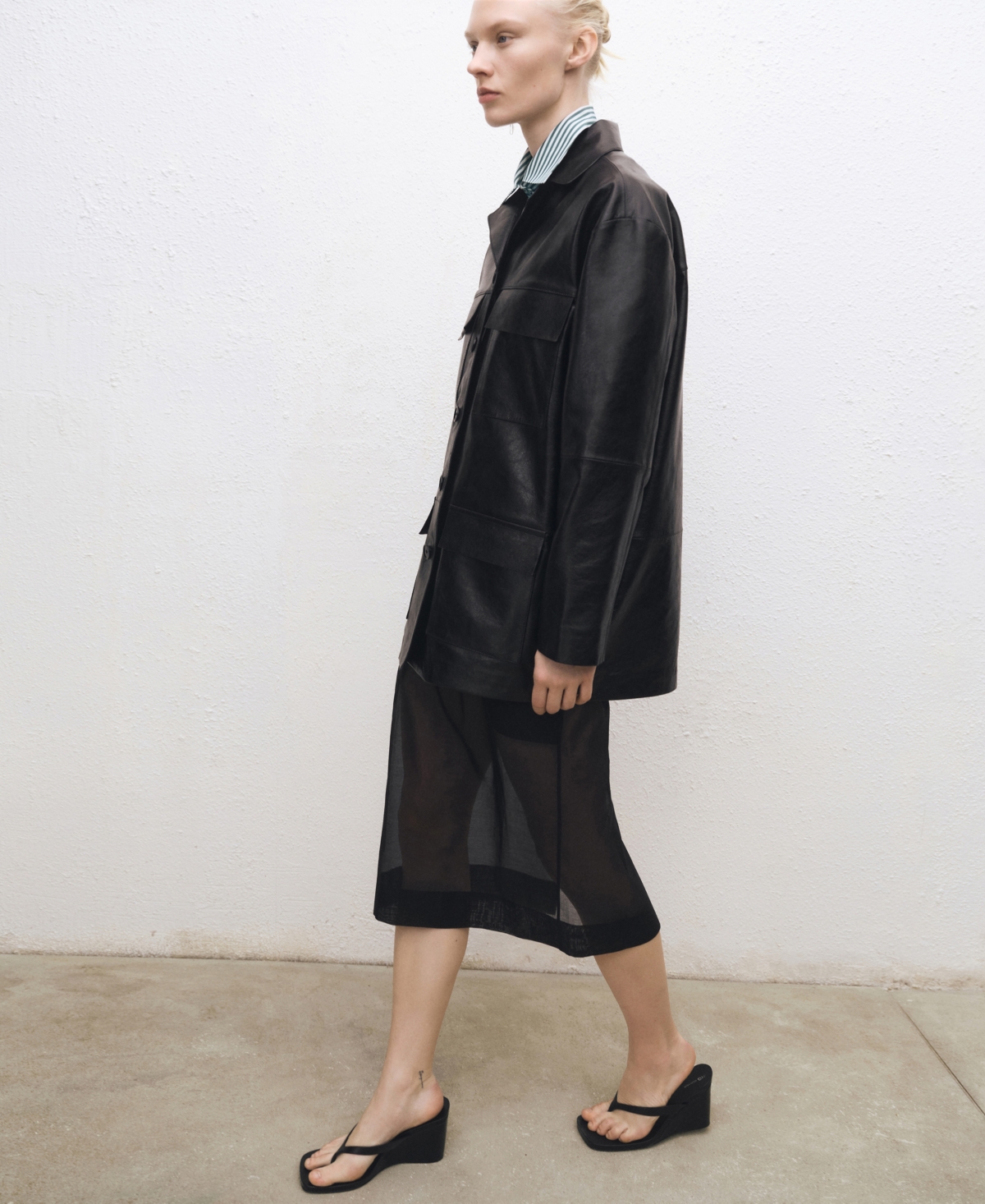 Click here for Mango Womens Semi-Sheer Silk Skirt - Black prices