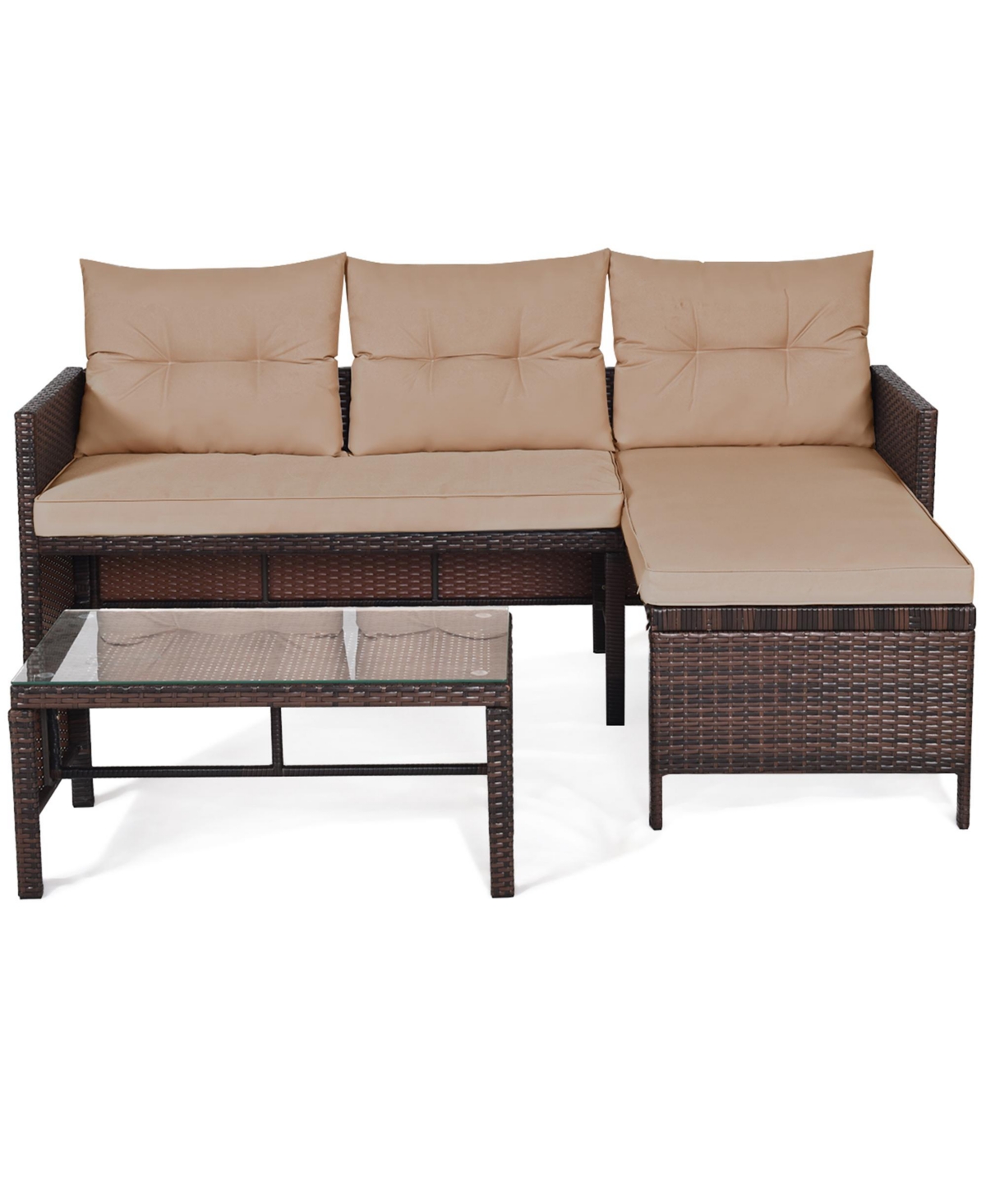 Click here for Gymax 3PC Rattan Furniture Set Outdoor Patio Couch... prices