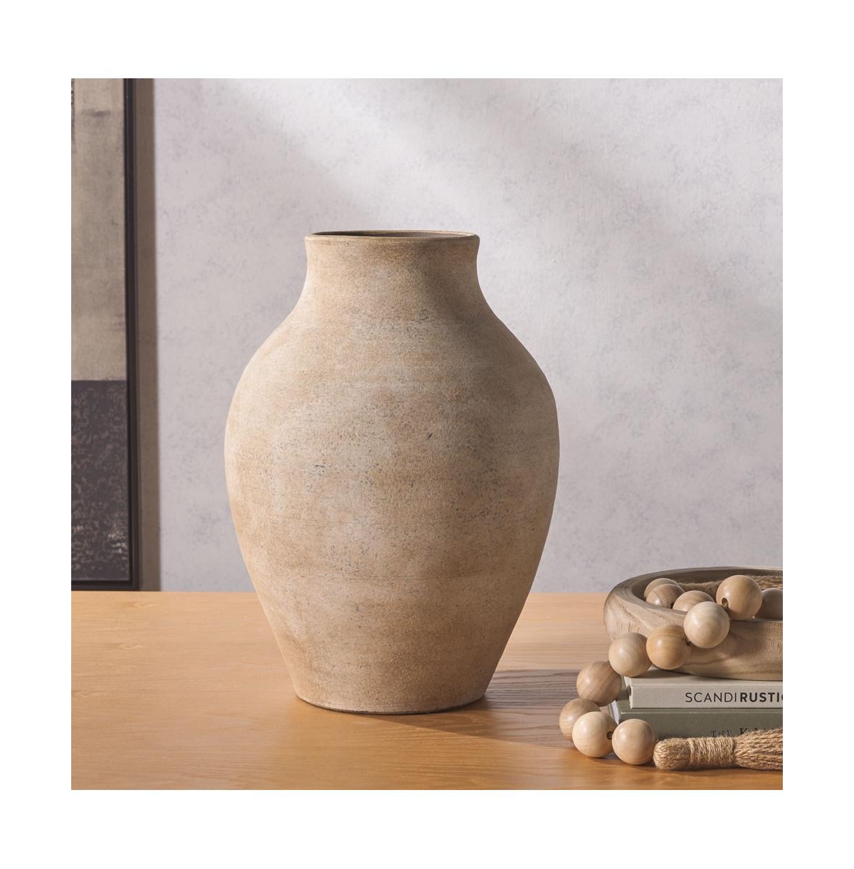 Click here for Mesa  14.25  Stoneware Vase - Natural / grey prices