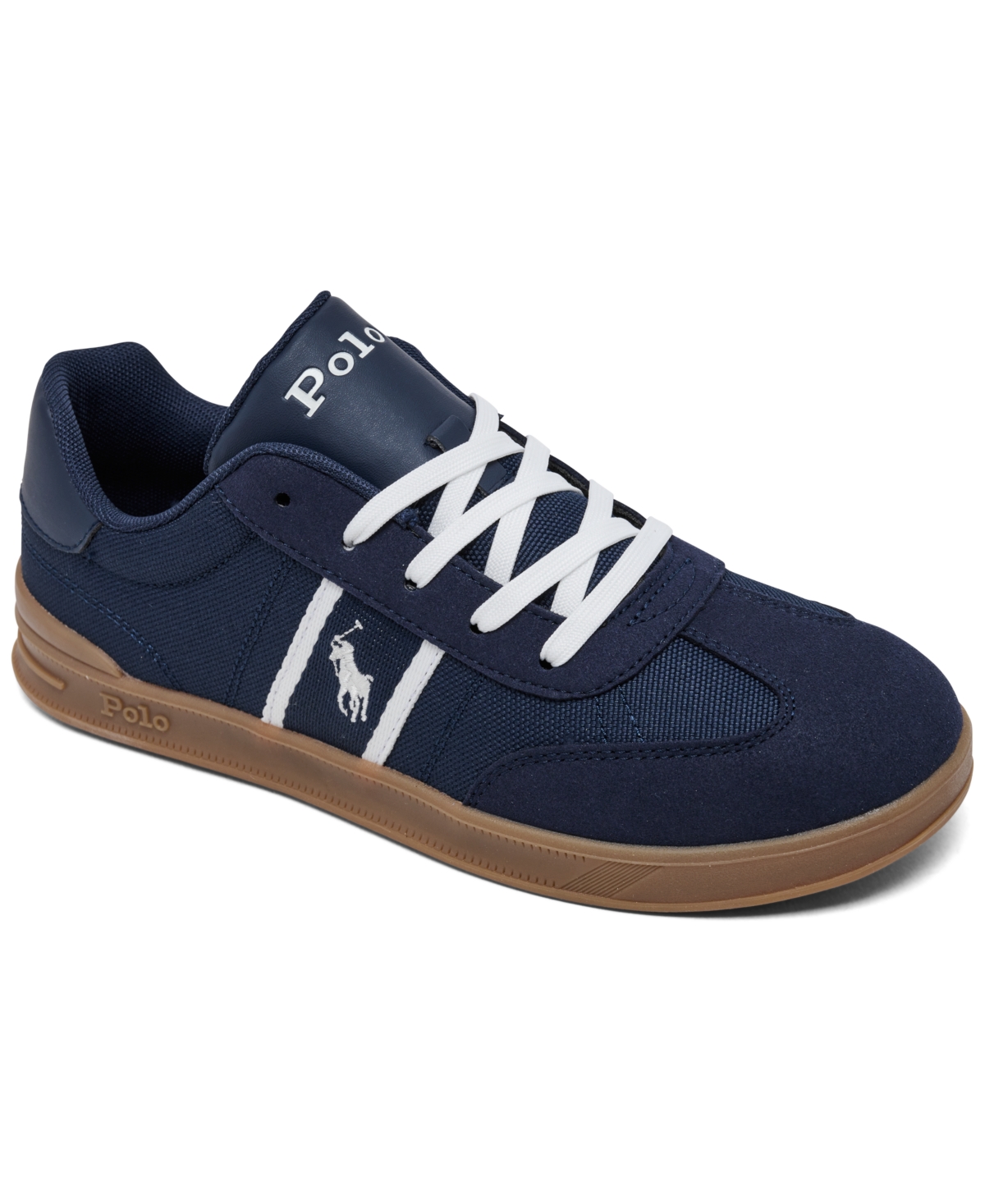 Polo Ralph Lauren Big Kids Heritage Court Iii T-Toe Casual Sneakers from Finish Line - Navy  White