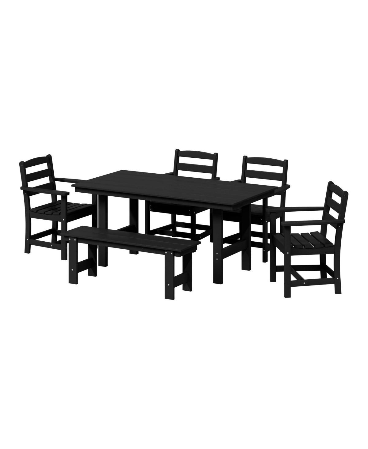 Click here for 6-Piece Outdoor Hdpe Patio Dining Table Set with B... prices