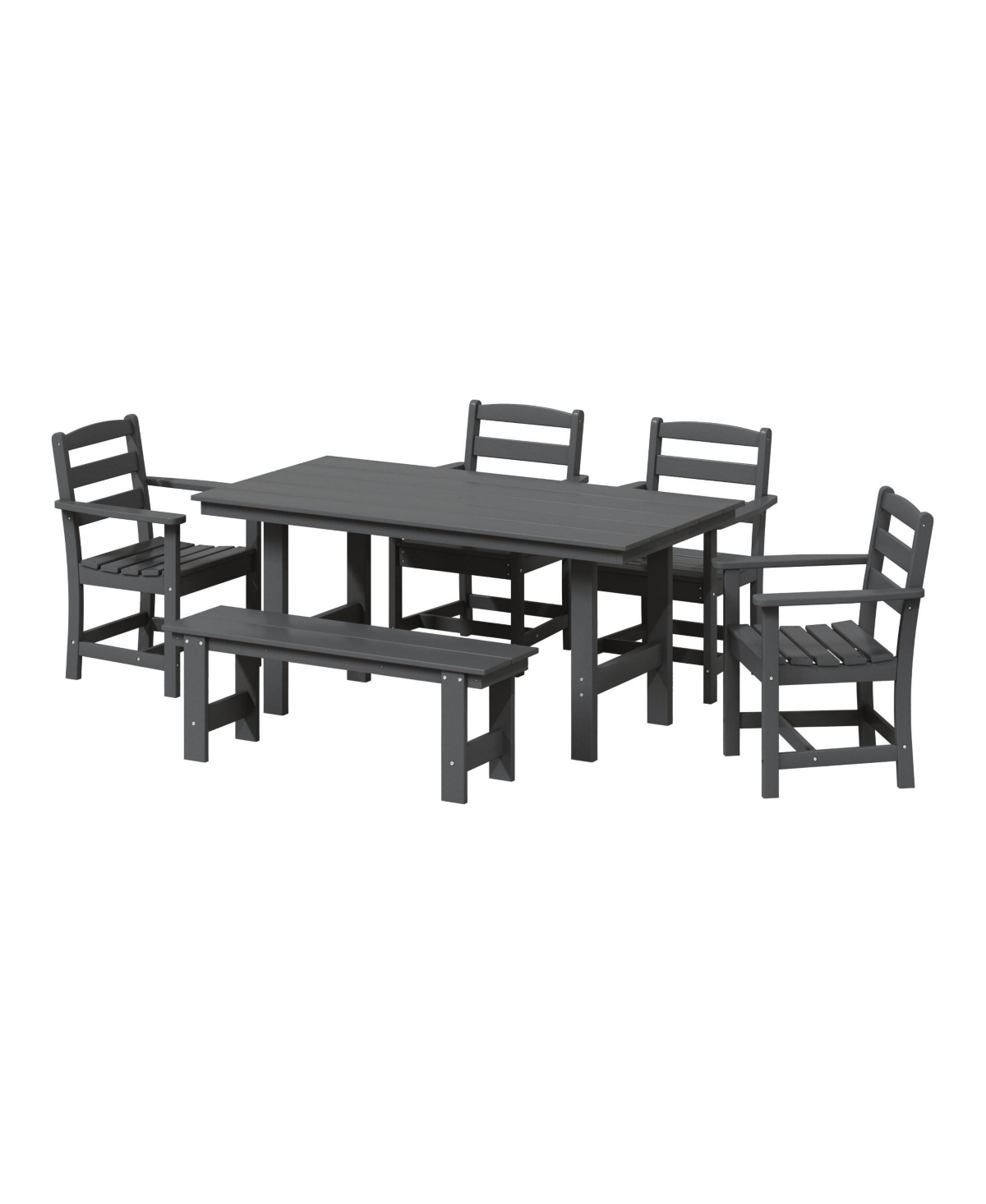 Click here for 6-Piece Outdoor Hdpe Patio Dining Table Set with B... prices