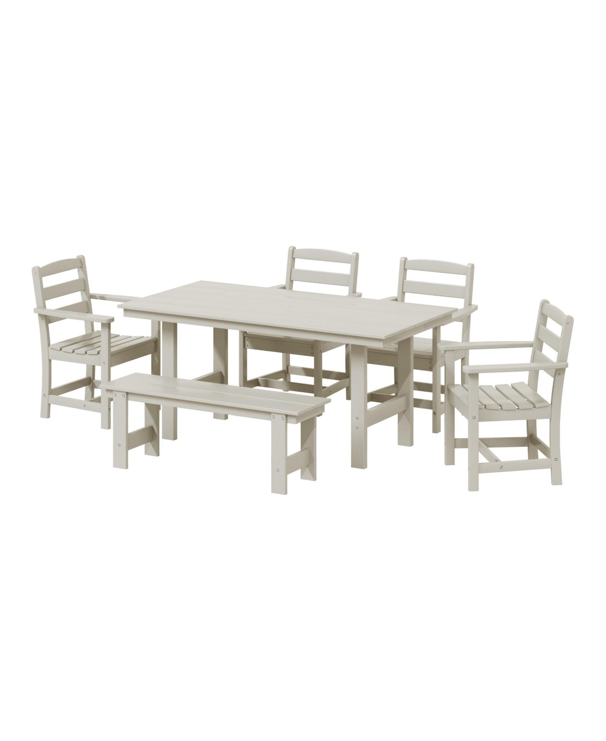 Click here for 6-Piece Outdoor Hdpe Patio Dining Table Set with B... prices