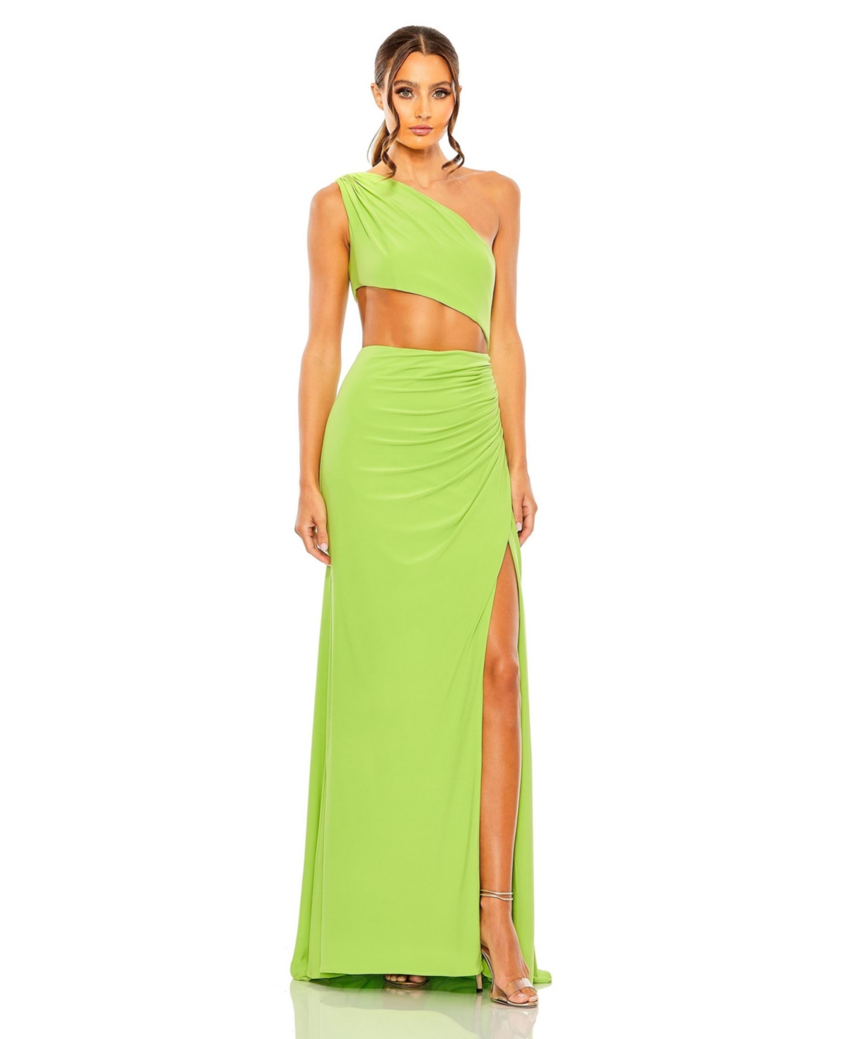 Click here for Mac Duggal Womens Cut Out One Shoulder Ruched Back... prices
