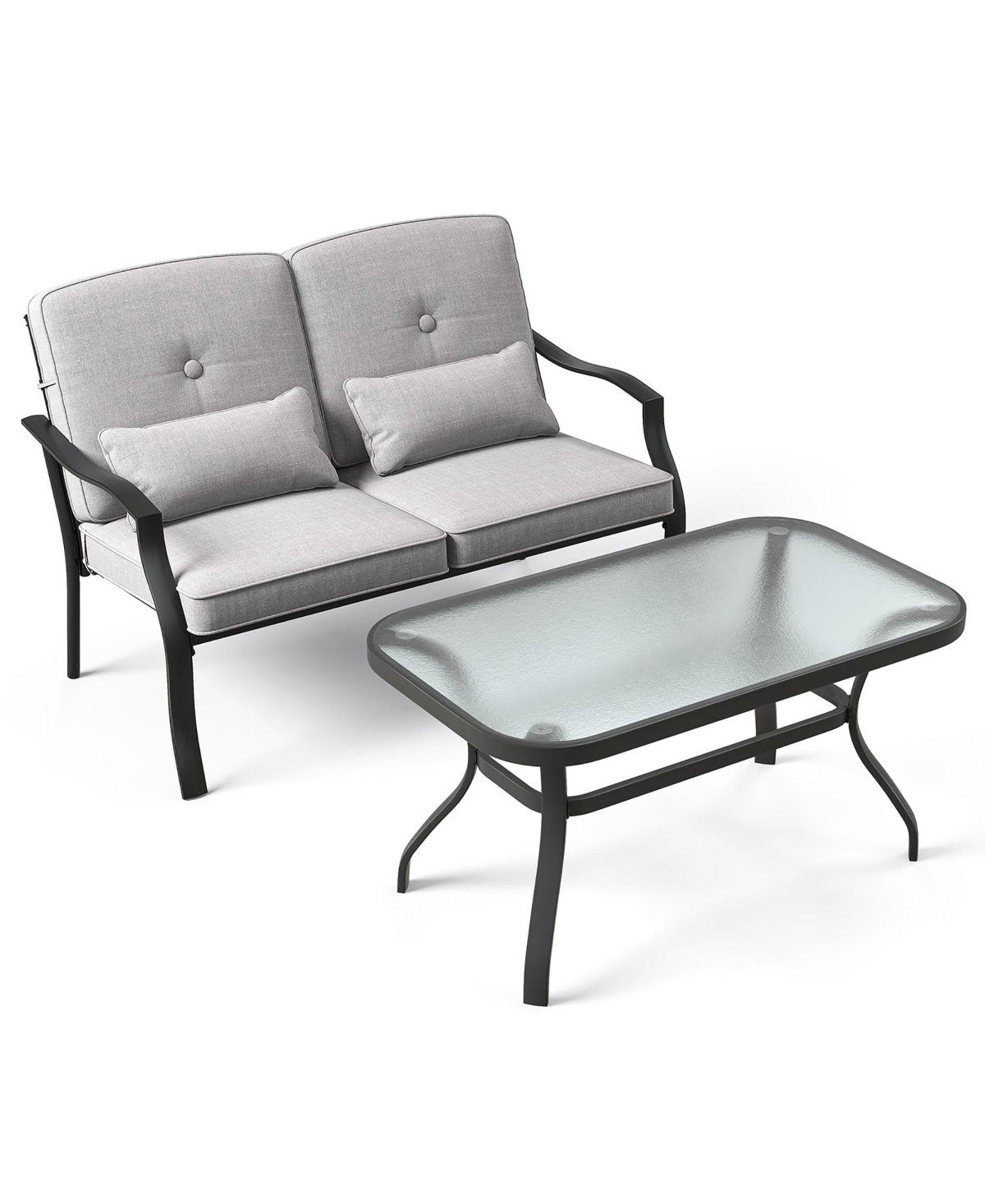 Click here for Gymax 2PCS Furniture Set Outdoor Loveseat Chair Co... prices