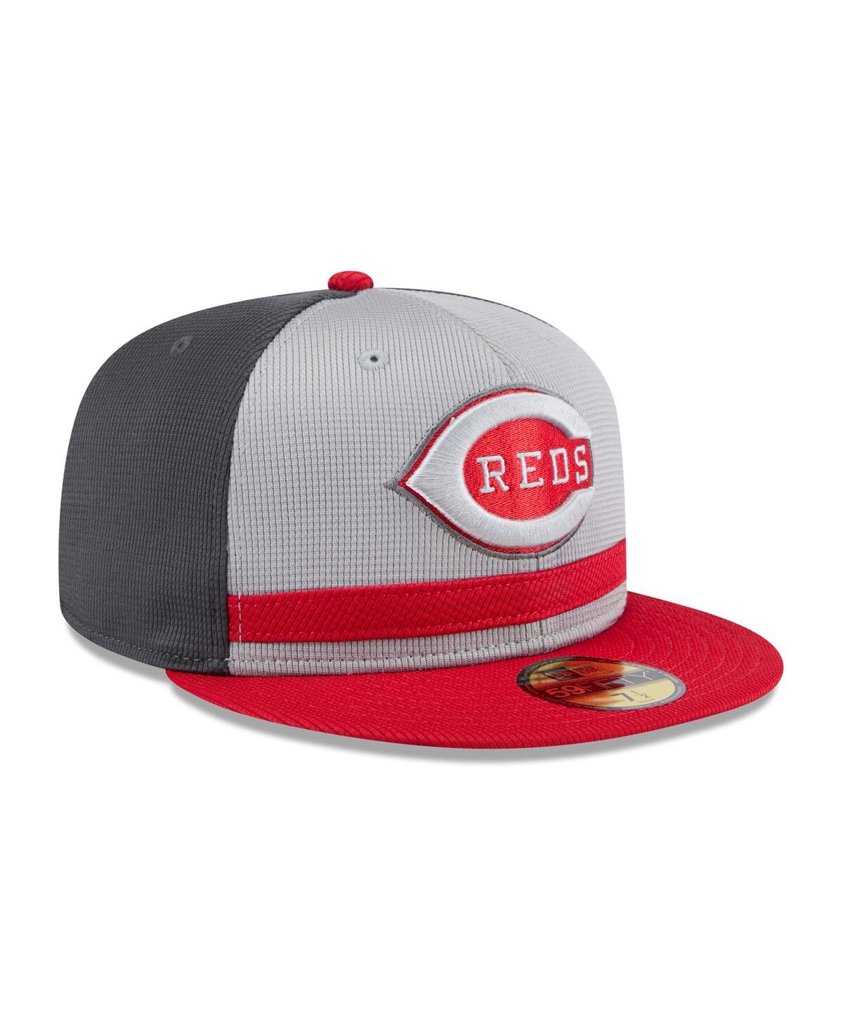 New Era Men's Gray/red Cincinnati Reds 2025 Batting Practice 59fifty ...