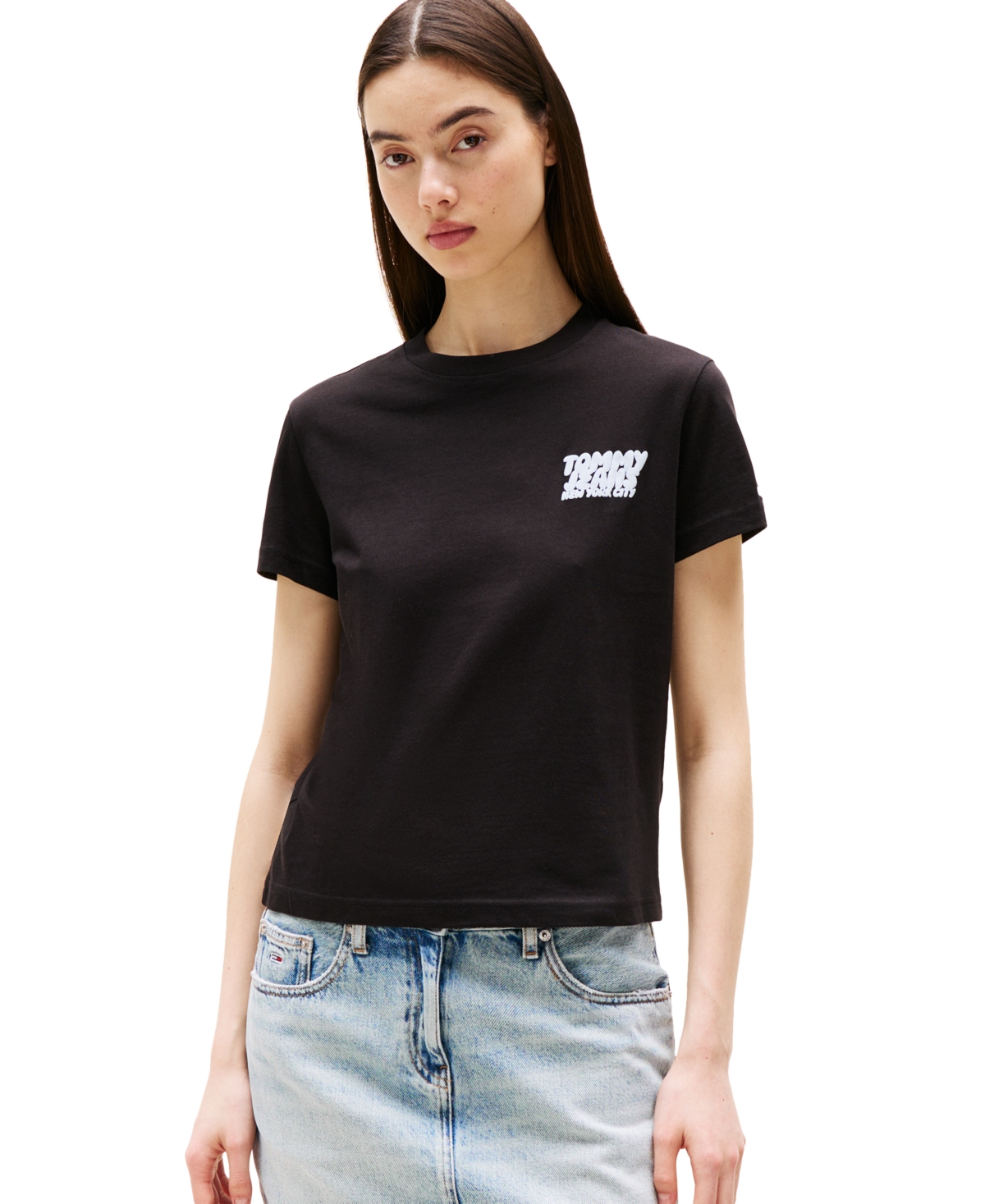 Click here for Tommy Jeans Womens Cotton Regular-Fit Bubble Logo... prices