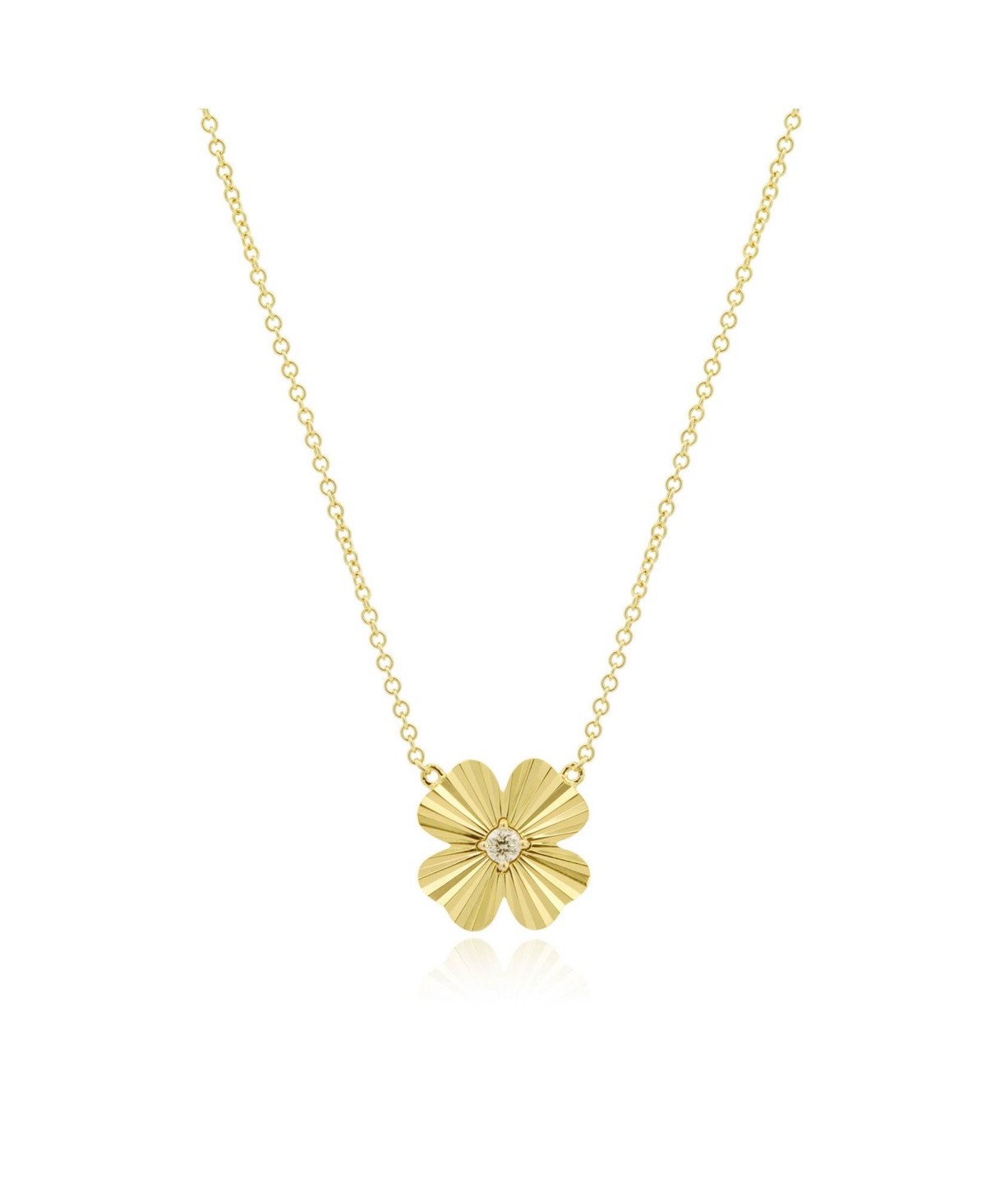 Click here for The Lovery Fluted Gold Single Four Leaf Clover Nec... prices