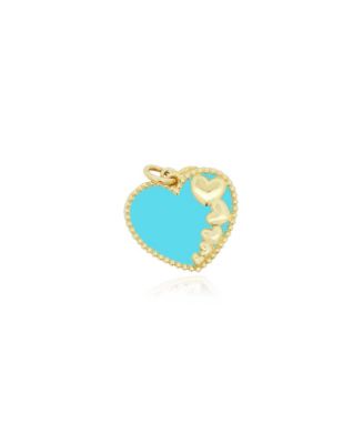 The Lovery Turquoise Heart Overlay Charm 11 Millimeters - Macy's