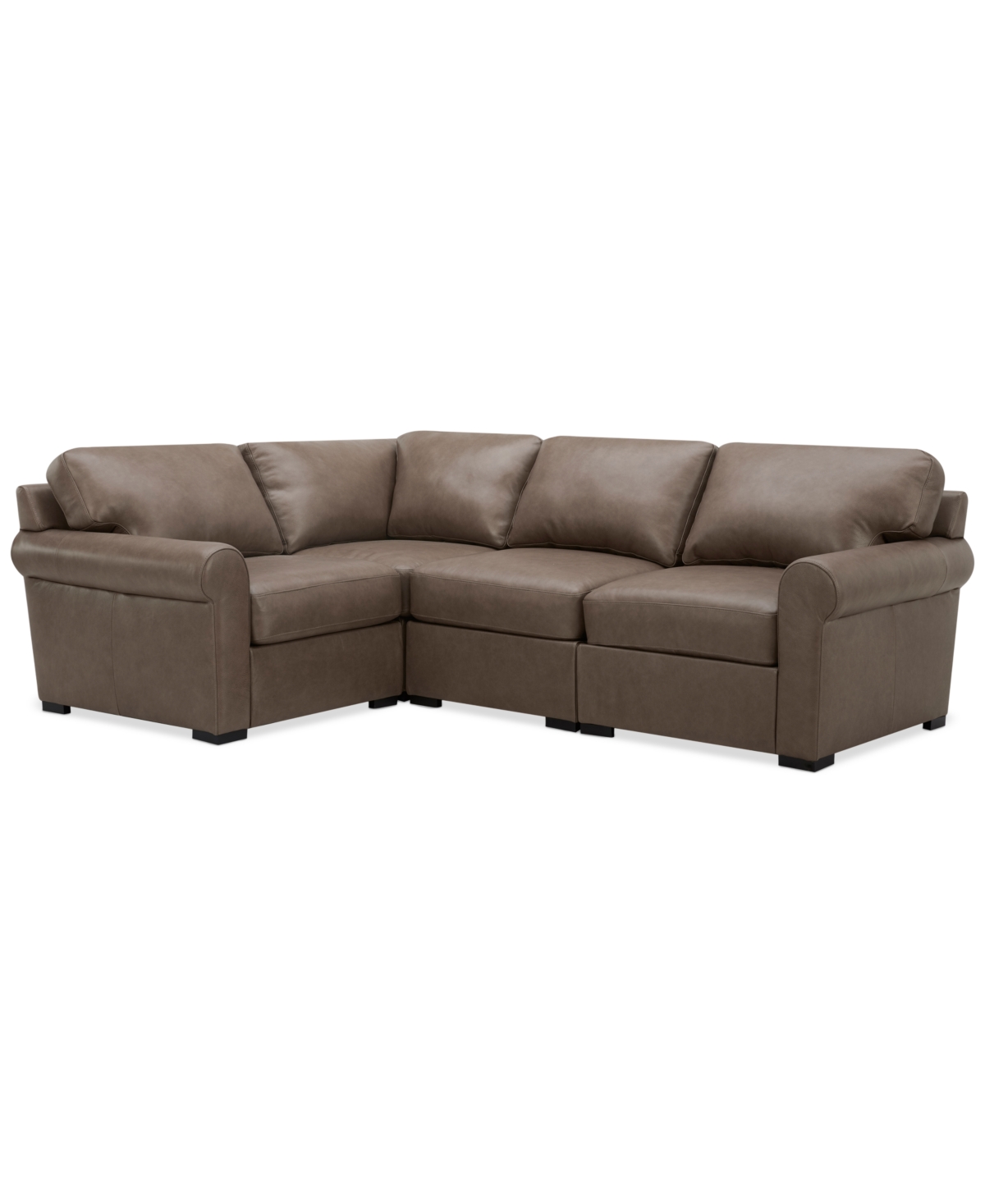 Radley Roll Arm 104 4-Pc. Leather Square Corner L Sectional  Exclusively at Macys - Taupe