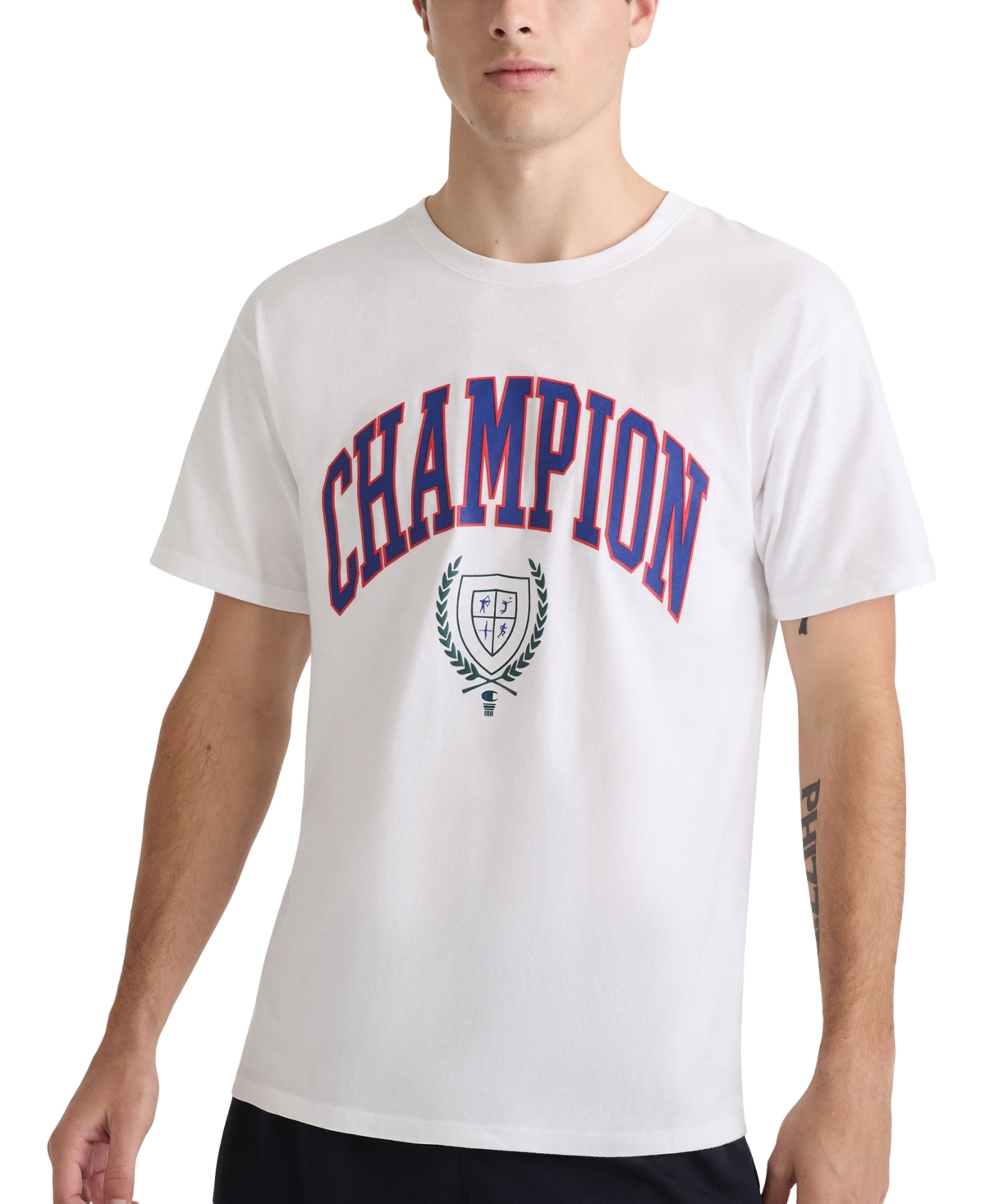 Click here for Champion Mens Classic Standard-Fit Logo Graphic T-... prices