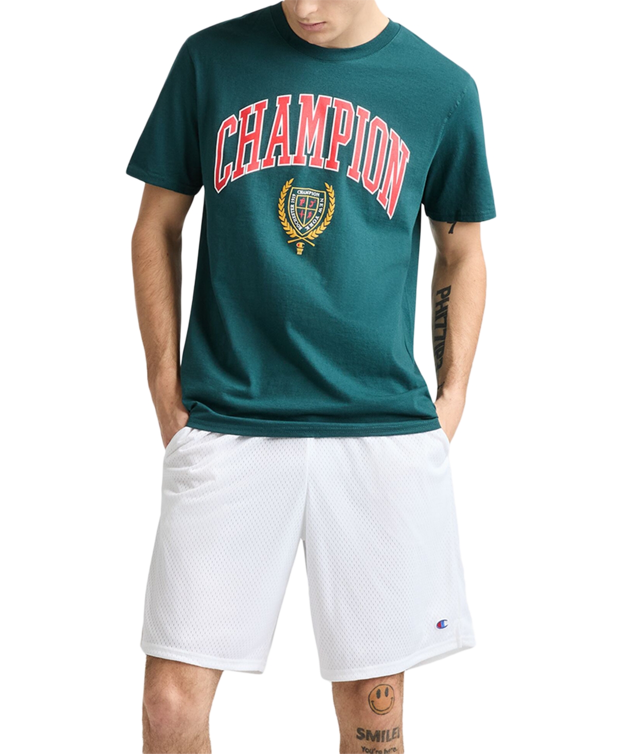 Click here for Champion Mens Classic Standard-Fit Logo Graphic T-... prices