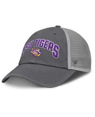 Fanatics Men's Charcoal LSU Tigers Ionic Trucker Adjustable Hat - Macy's