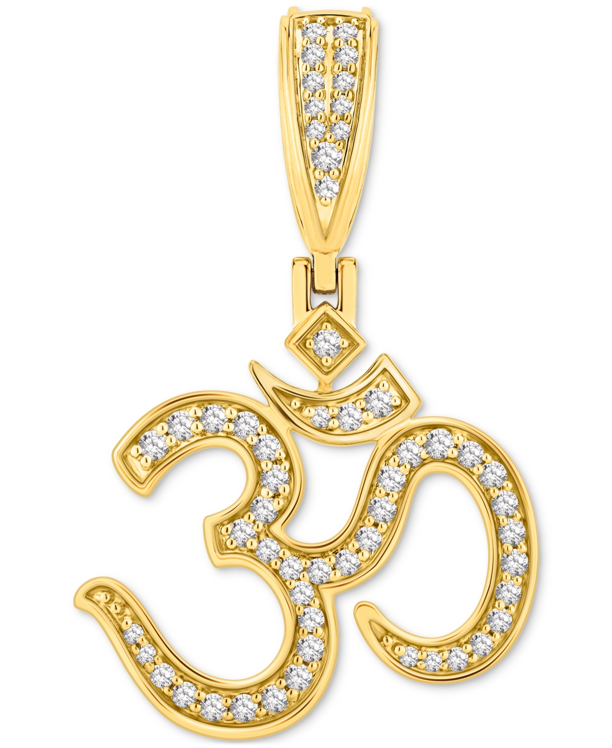 Click here for Mens Diamond Polished Om Symbol Pendant (1/2 ct. t... prices
