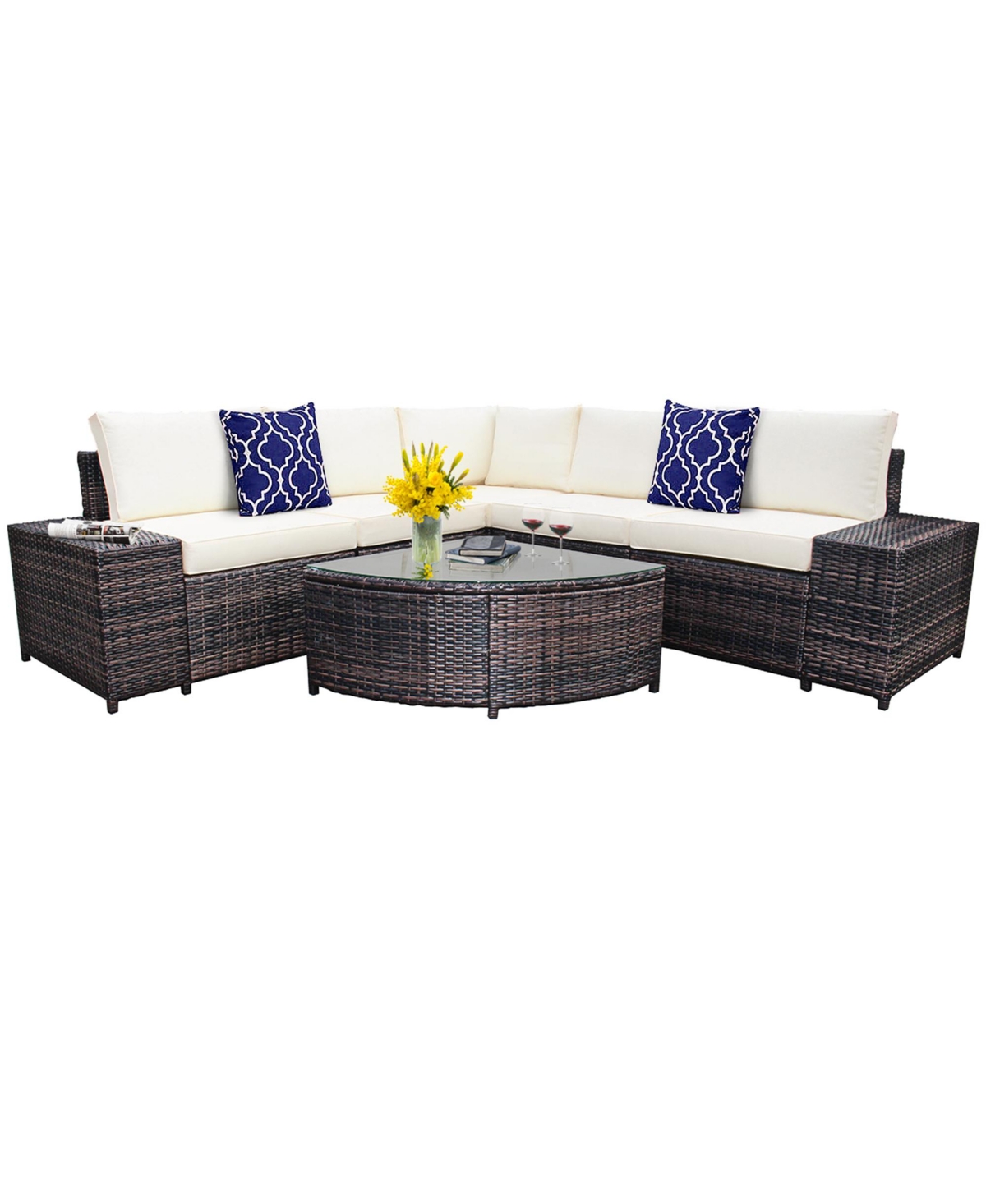 Click here for Gymax 6PCS Rattan Furniture Sectional Sofa Set w/... prices