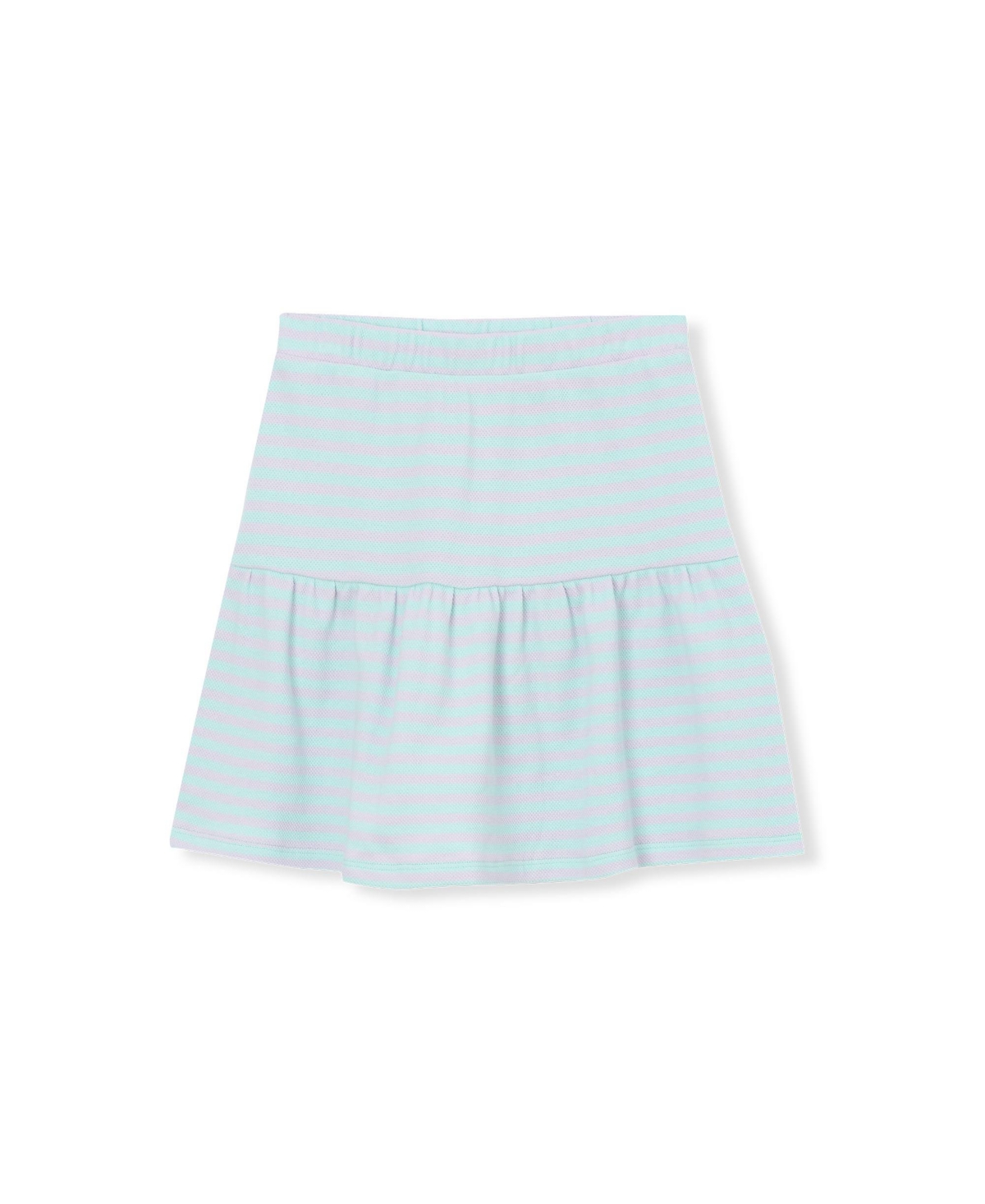 Click here for Lands End Girls Pique Knit Skirt - Mint multi stri... prices