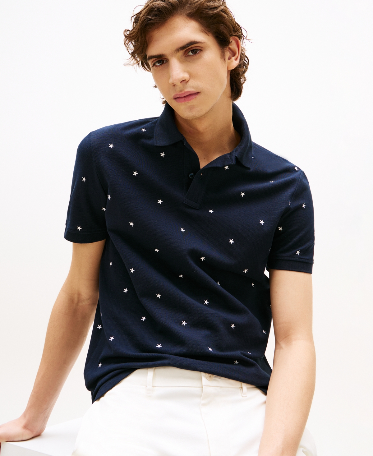 Click here for Tommy Hilfiger Mens All Over Star Print Polo Shirt... prices