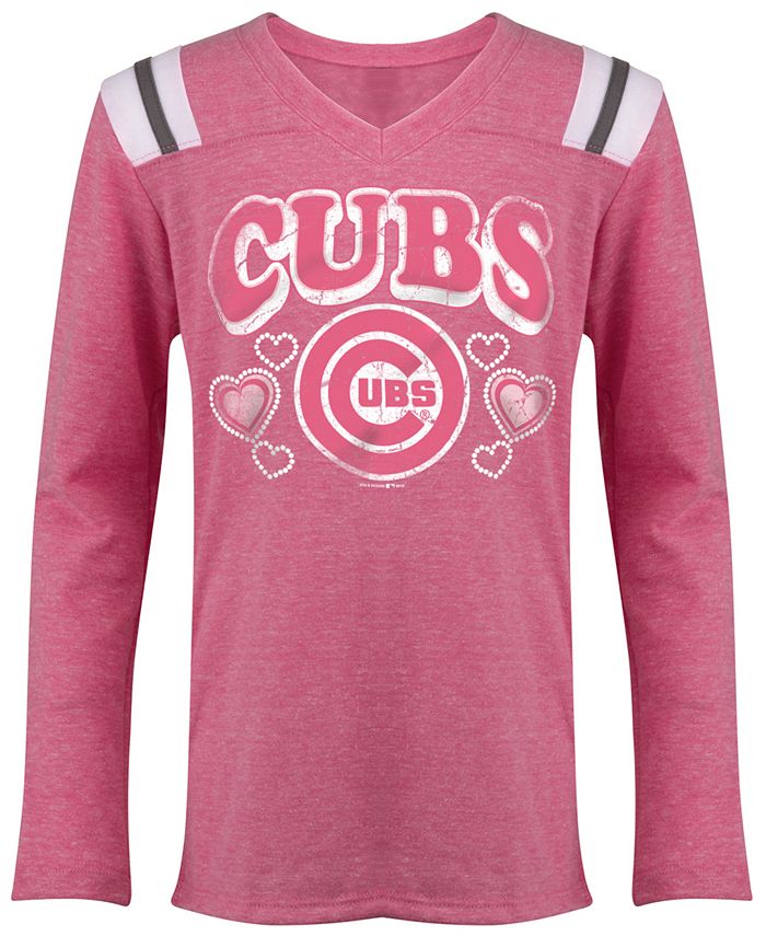5th & Ocean Long-Sleeve Chicago Cubs Heart T-Shirt, Girls (4-16) - Macy's