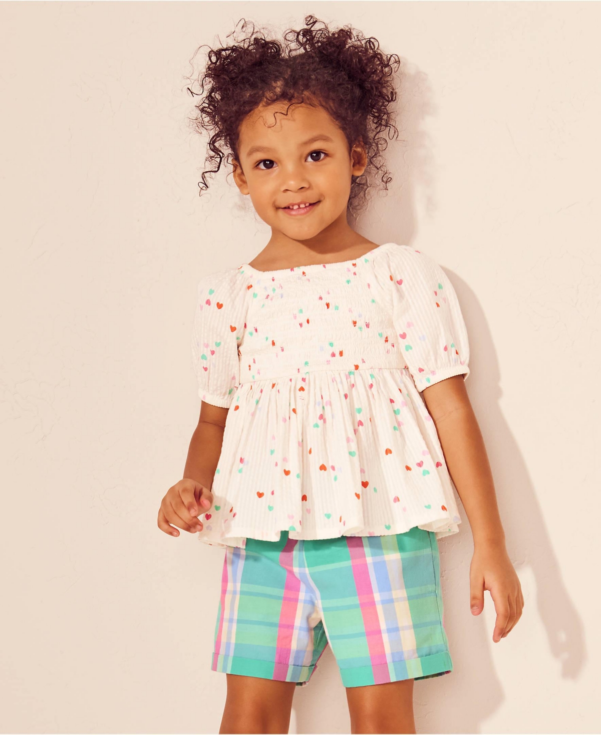Click here for Lands End Girls Short Sleeve Smocked Woven Top - C... prices