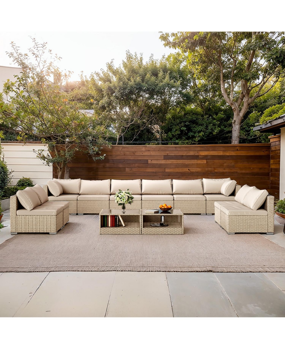 Click here for Streamdale 12 Piece Outdoor Sofa Set - Khaki prices