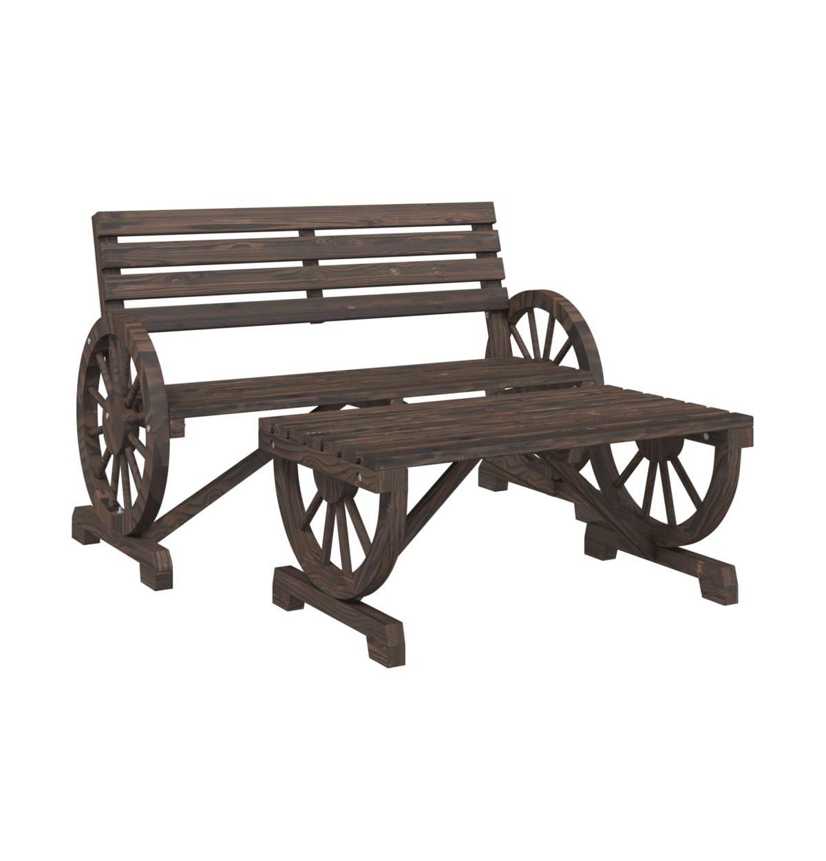 Click here for 2 Piece Patio Lounge Set Solid Wood Fir - Brown prices