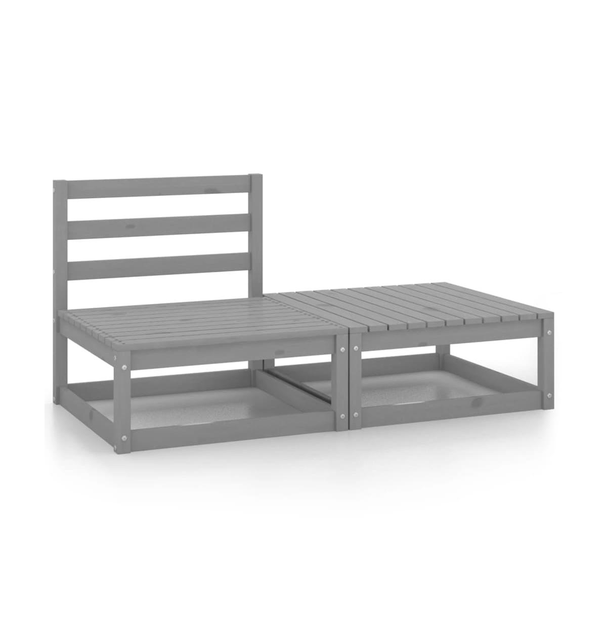 Click here for 2 Piece Patio Lounge Set Gray Solid Pinewood - Gra... prices
