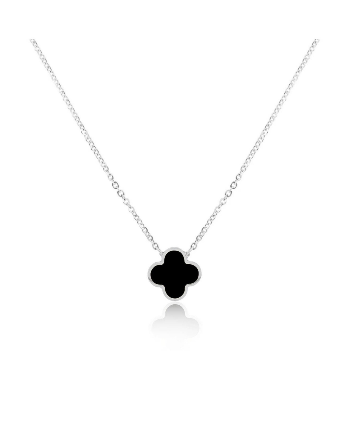 Click here for The Lovery Small Onyx Single Clover Necklace 14K W... prices