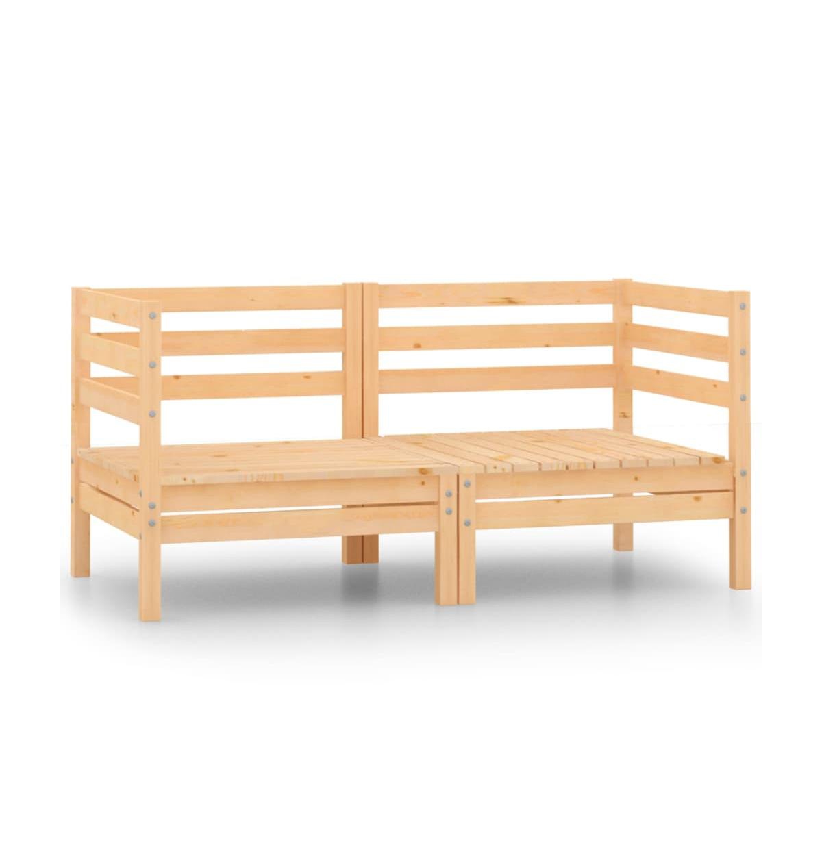 Click here for Patio Corner Sofas 2 pcs Solid Wood Pine - Brown prices