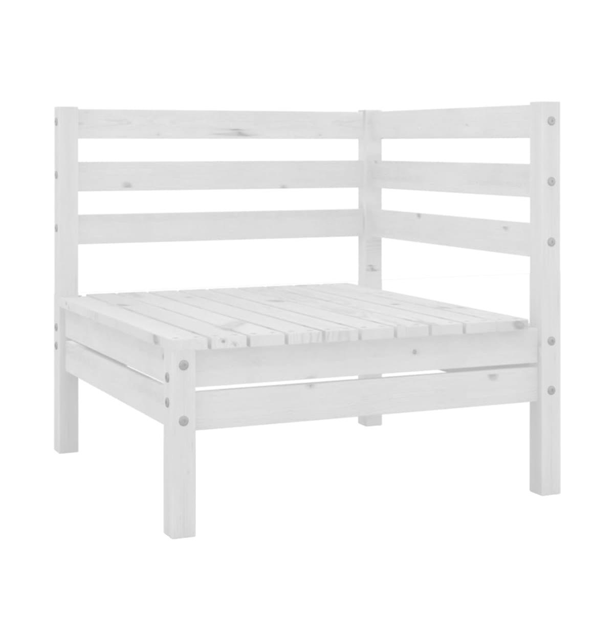 Click here for Patio Corner Sofa White Solid Wood Pine - White prices