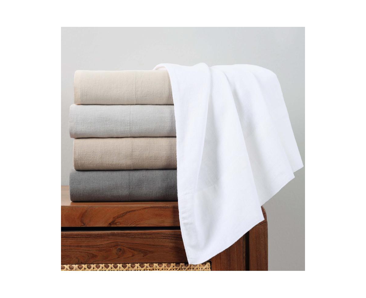 Click here for Superior Cotton Linen Blend Deep Pocket Bed Sheet... prices