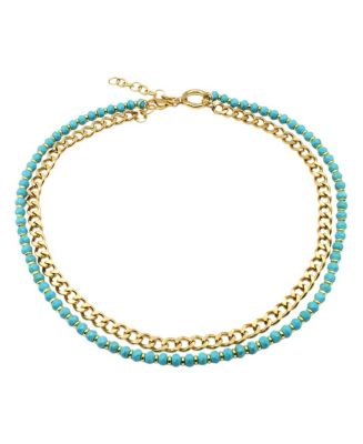 Cleo Blue Magnesite / Gold - Macy's