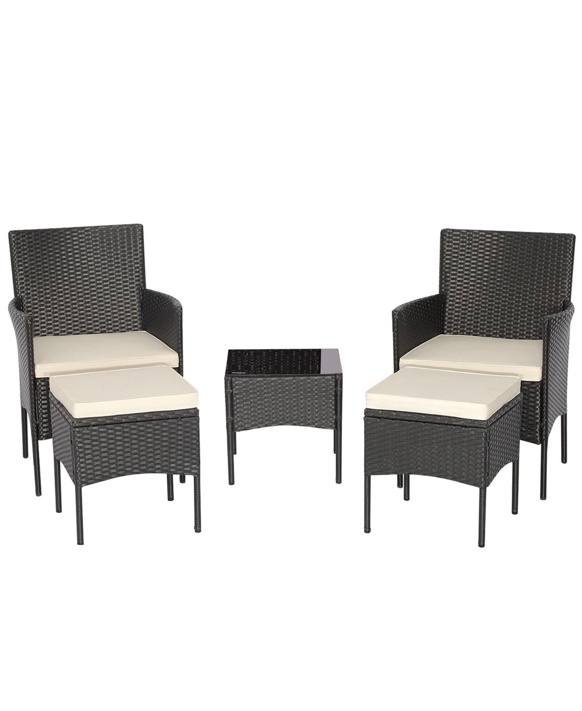 Click here for Gymax 5 Piece Patio Rattan Conversation Set Outdoo... prices
