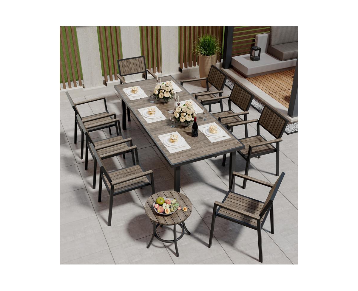Click here for 10-Piece Aluminum Outdoor Patio Dining Set with Re... prices