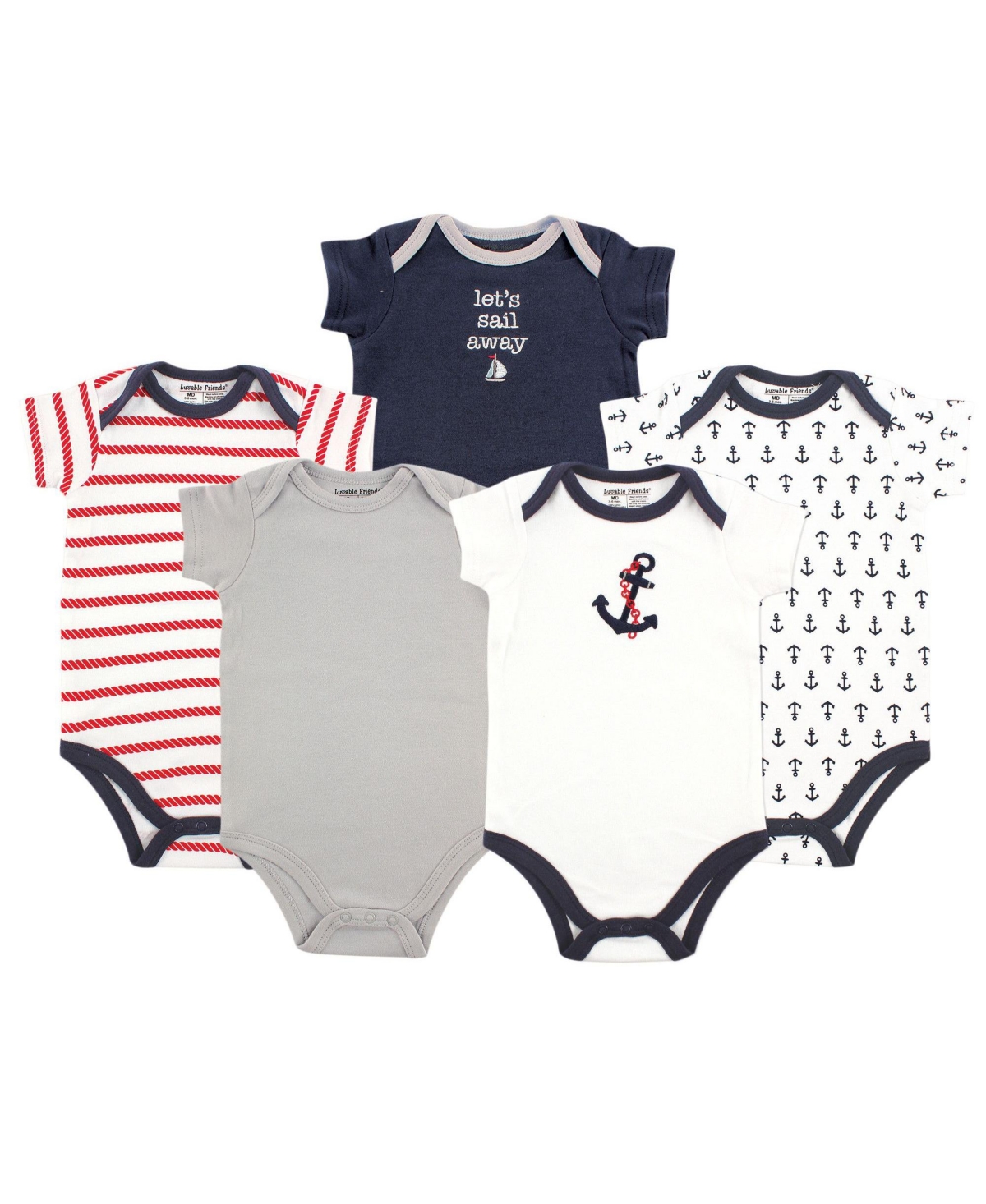 Click here for Luvable Friends Baby Boys 5Pk of Soft All-in-One B... prices