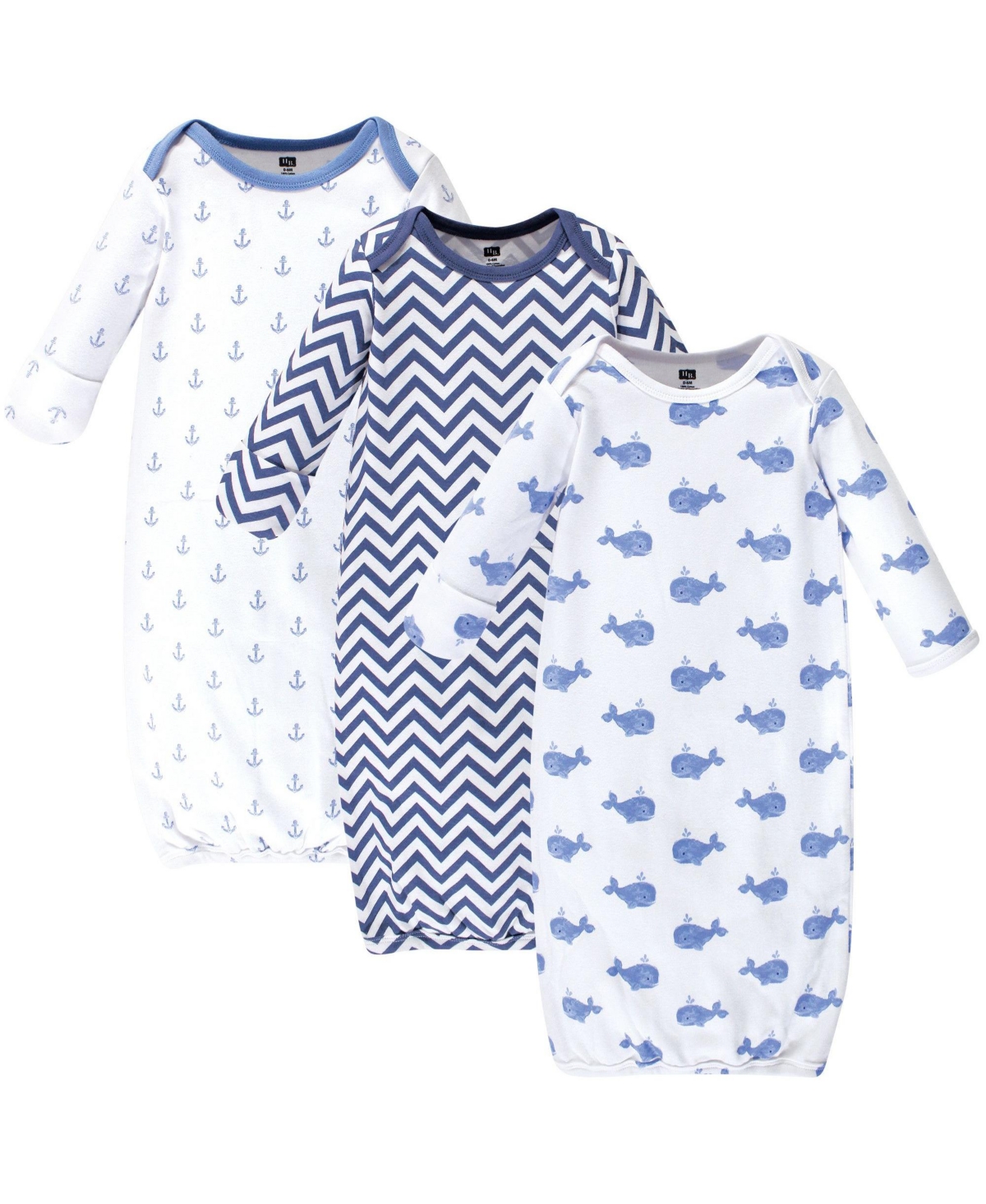 Click here for Hudson Baby Super Soft Cotton Gowns - Blue whales prices