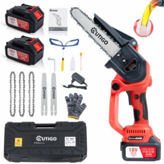 OUTIGO Mini Chainsaw 8 inch, Electric Chainsaw with 2 * 21V Batteries ...